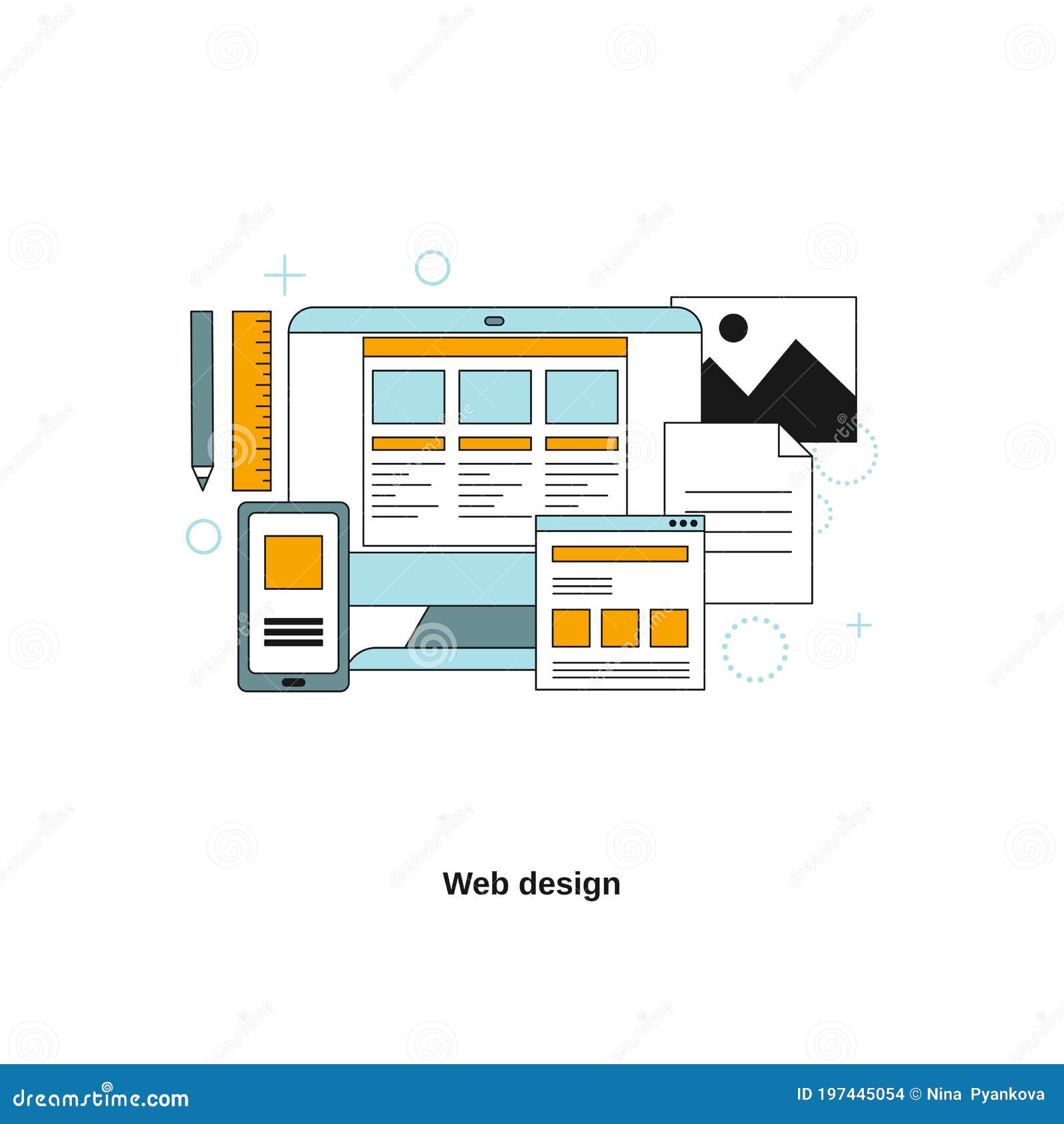 Web design concept stock vector. Illustration of design - 197445054