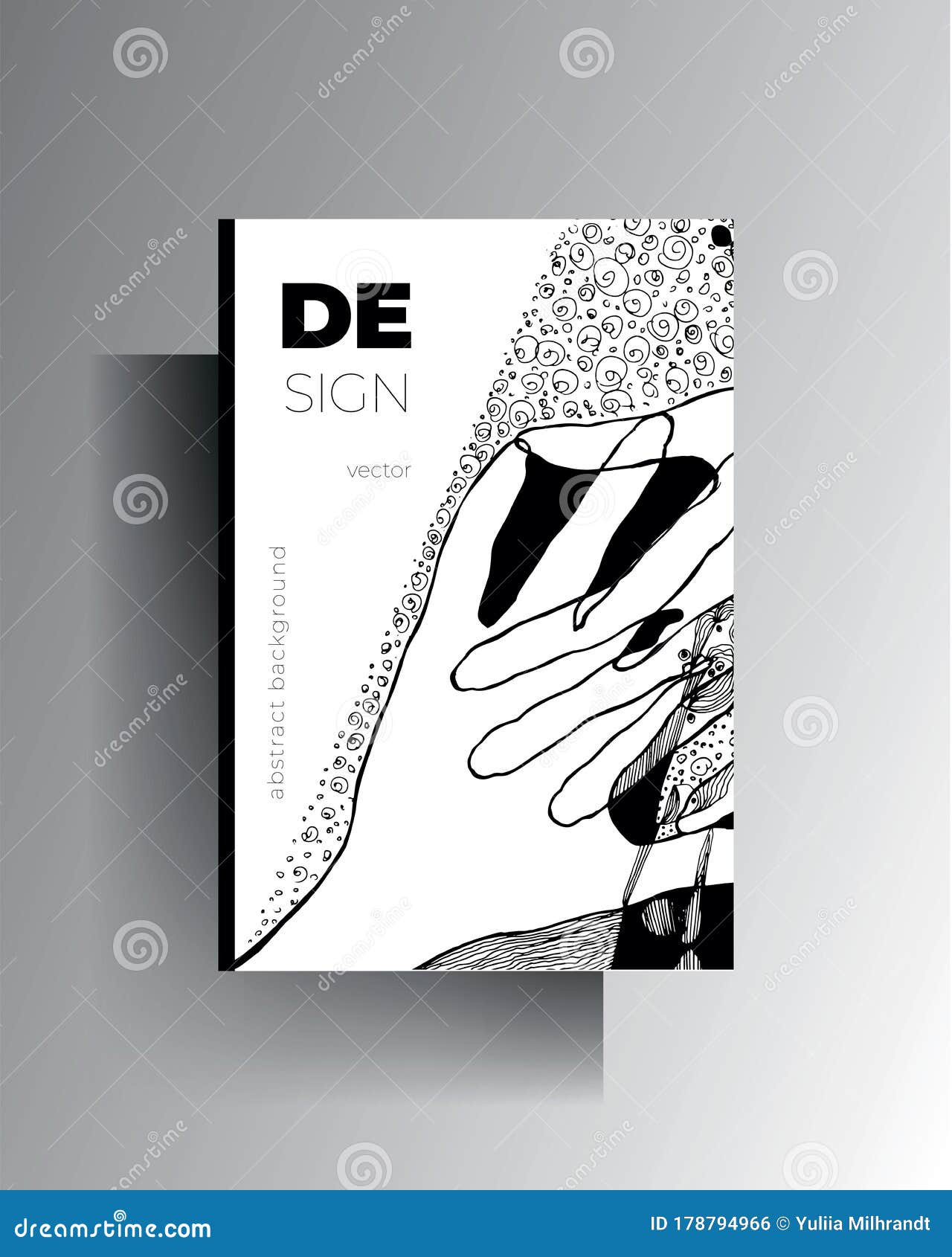 Design Cover Template A4 Format. Hand-drawn Stock Illustration ...