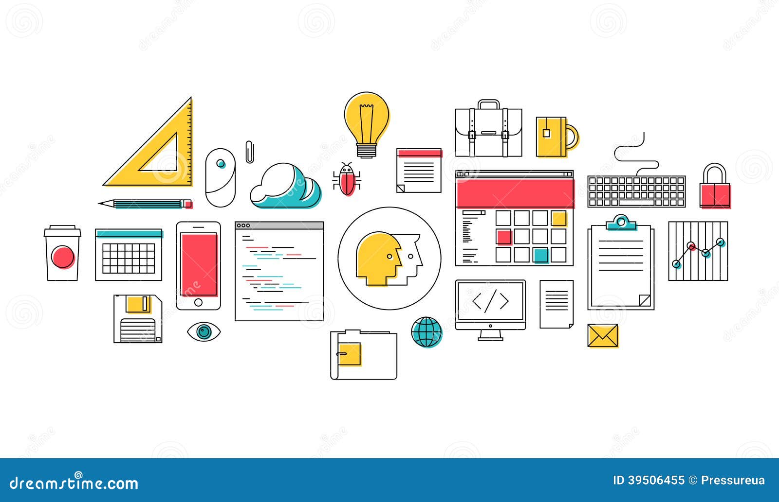 Web Design D'avanguardia Ed Icone Di Programmazione Illustrazione ...