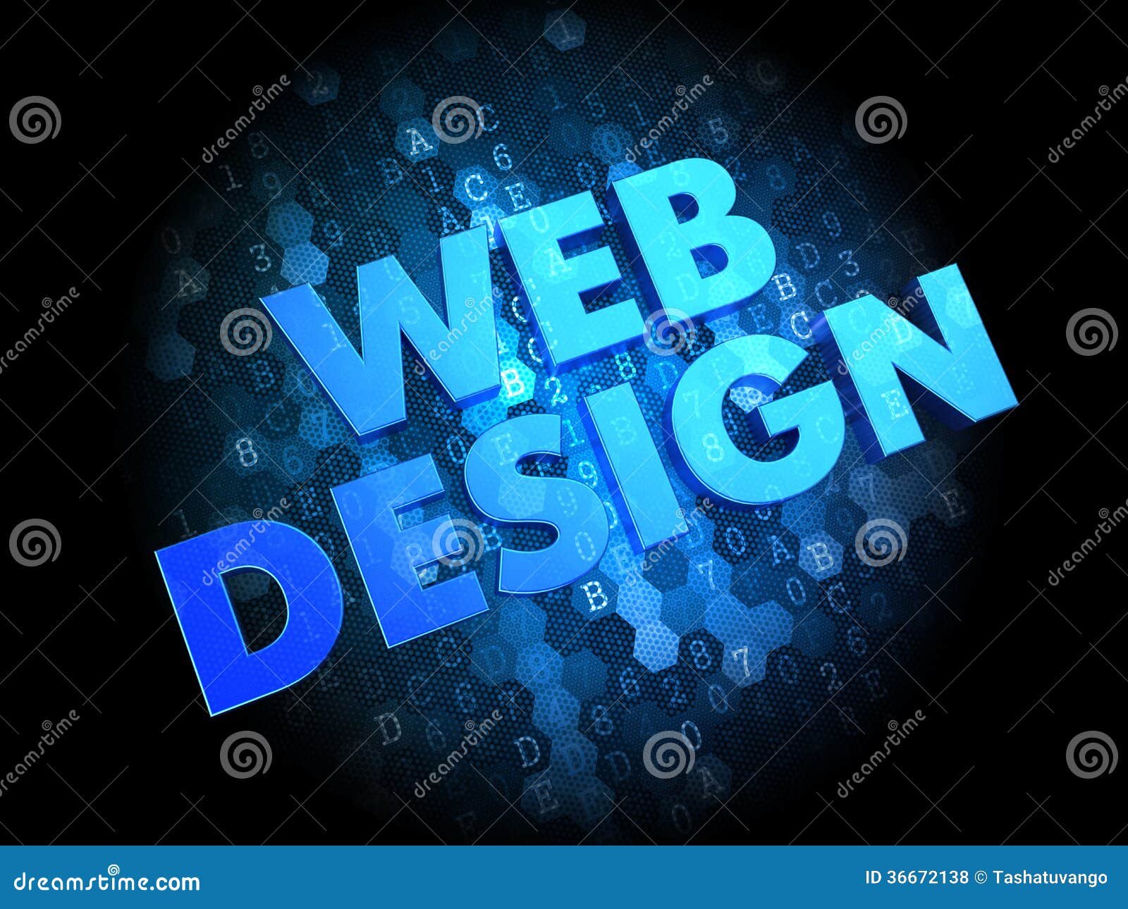 Web Design on Dark Digital Background. Stock Illustration ...