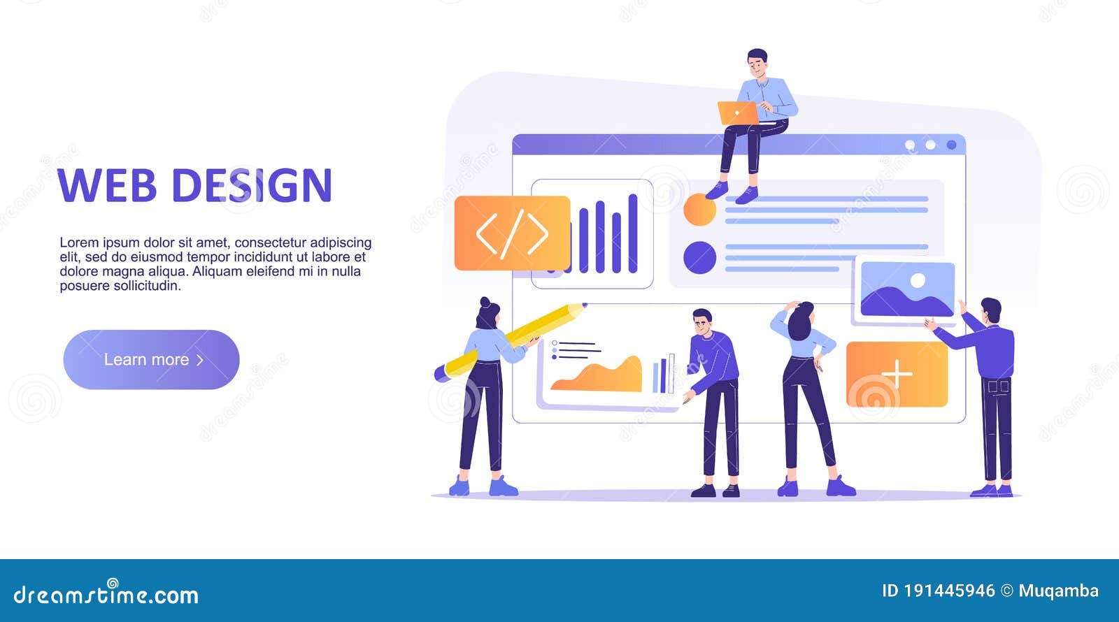 Web Design and Development Concept. Developer Team Designing and ...