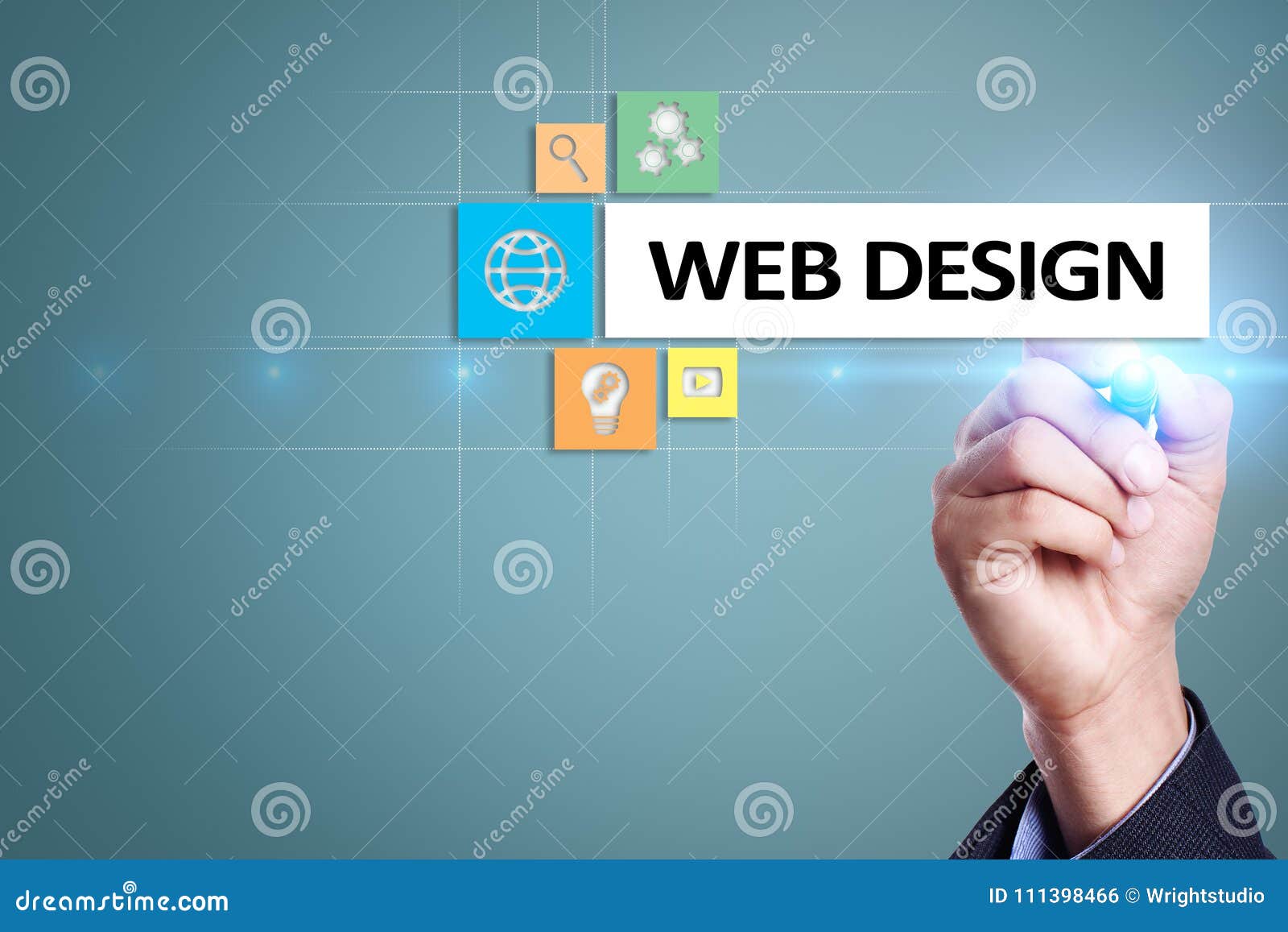 Web Design and Development Concept on the Virtual Screen. Stock Photo ...