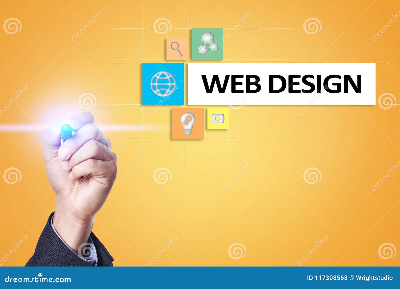 Web Design and Development Concept on the Virtual Screen. Stock Photo ...