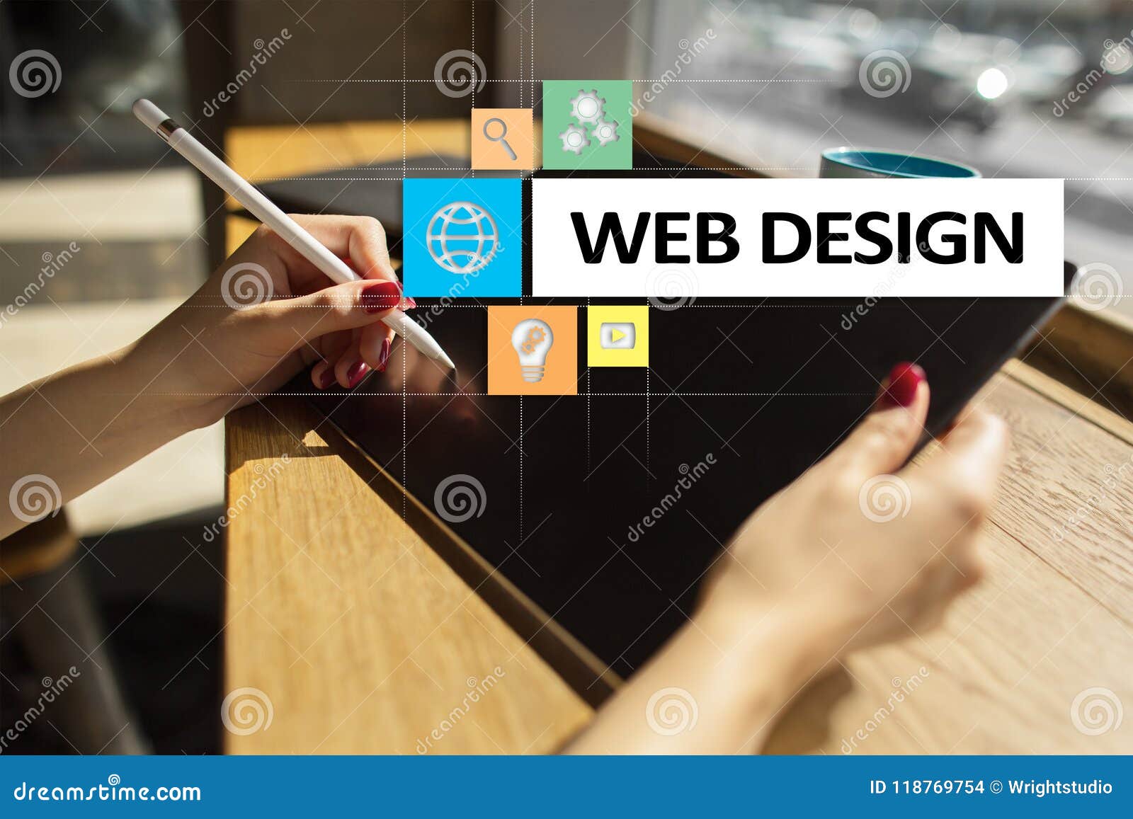 Web Design and Development Concept on the Virtual Screen. Stock Photo ...