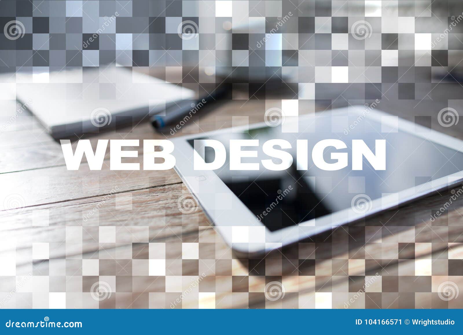 Web Design and Development Concept on the Virtual Screen Stock Image ...