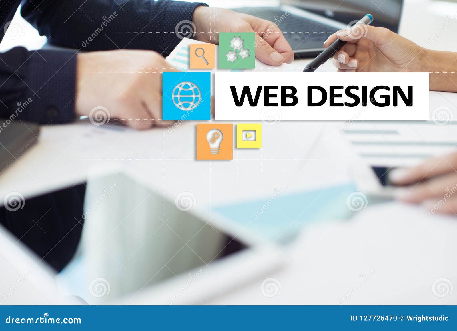 Web Design and Development Concept on the Virtual Screen. Stock Photo ... Web Design and Development Concept on the Virtual Screen. Stock Photo ...