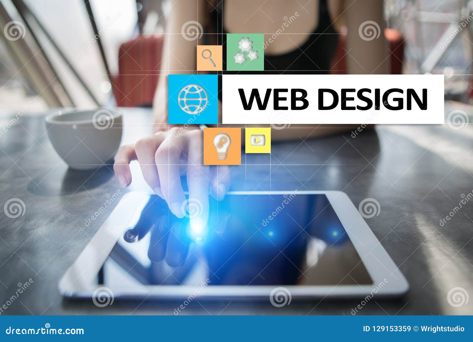 Web Design and Development Concept on the Virtual Screen. Stock Image ...