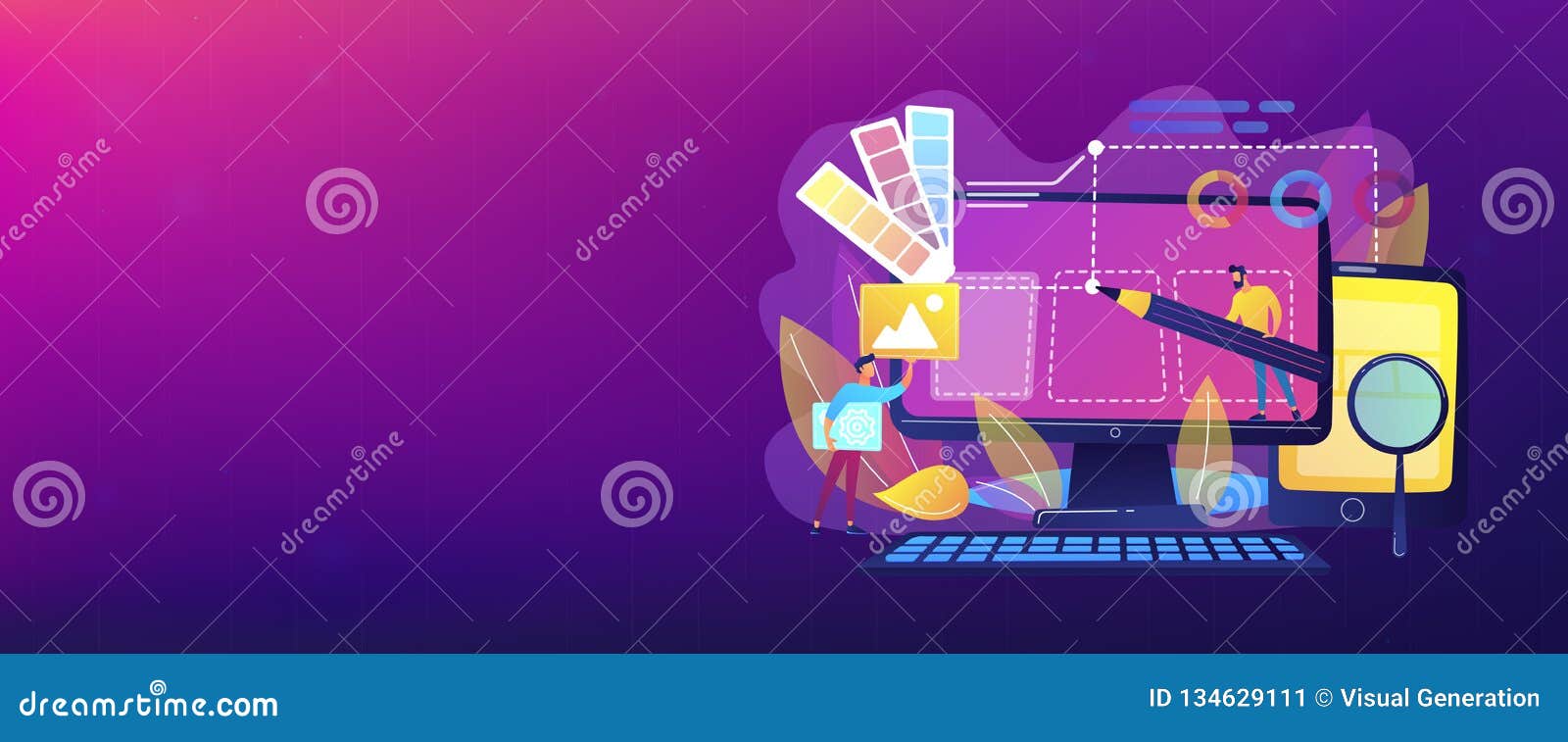 Web Design Development Header or Footer Banner Stock Vector ...