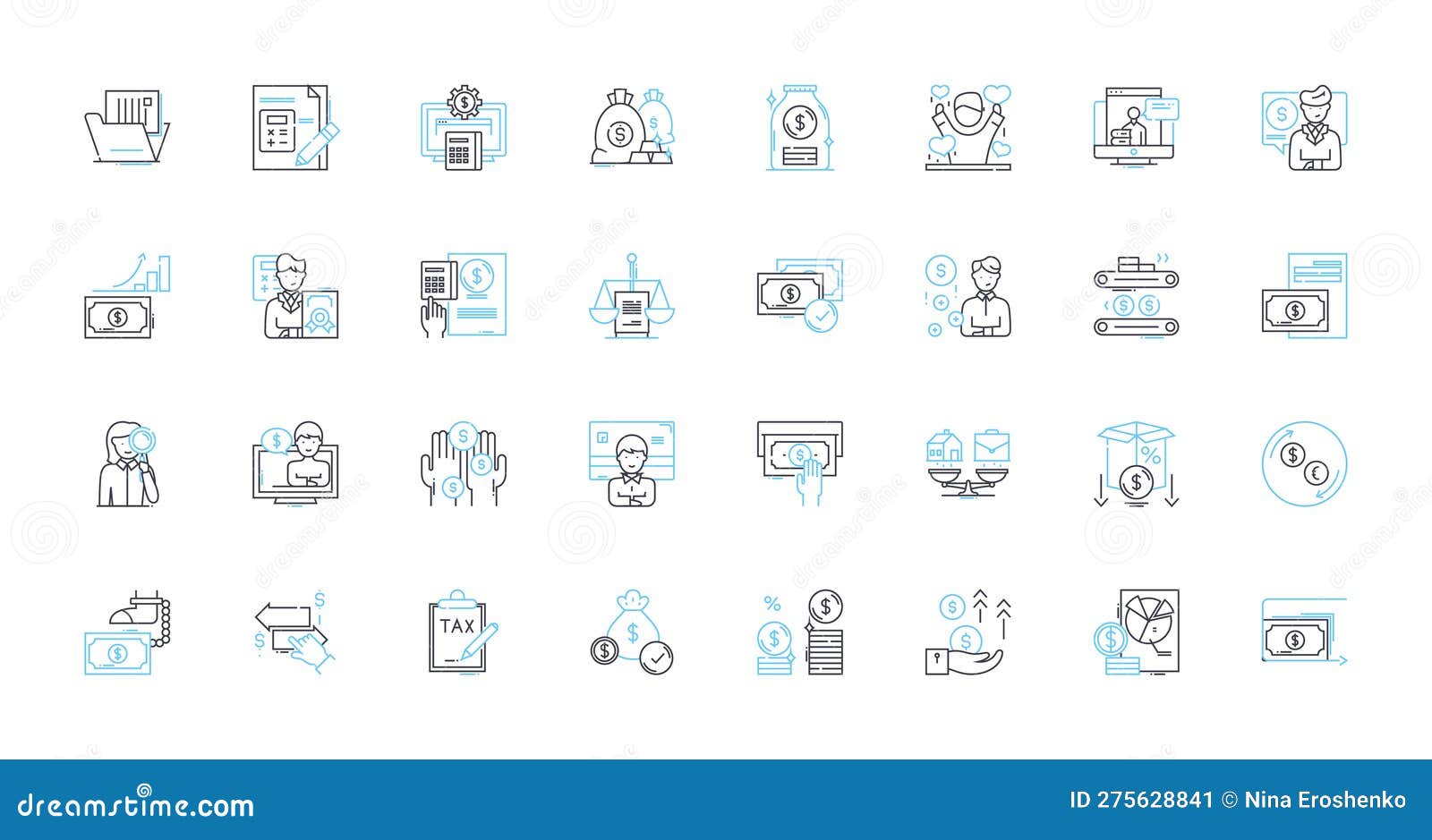 Web Design and Development Linear Icons Set. Responsive, User-friendly, E-commerce, Mobile ...