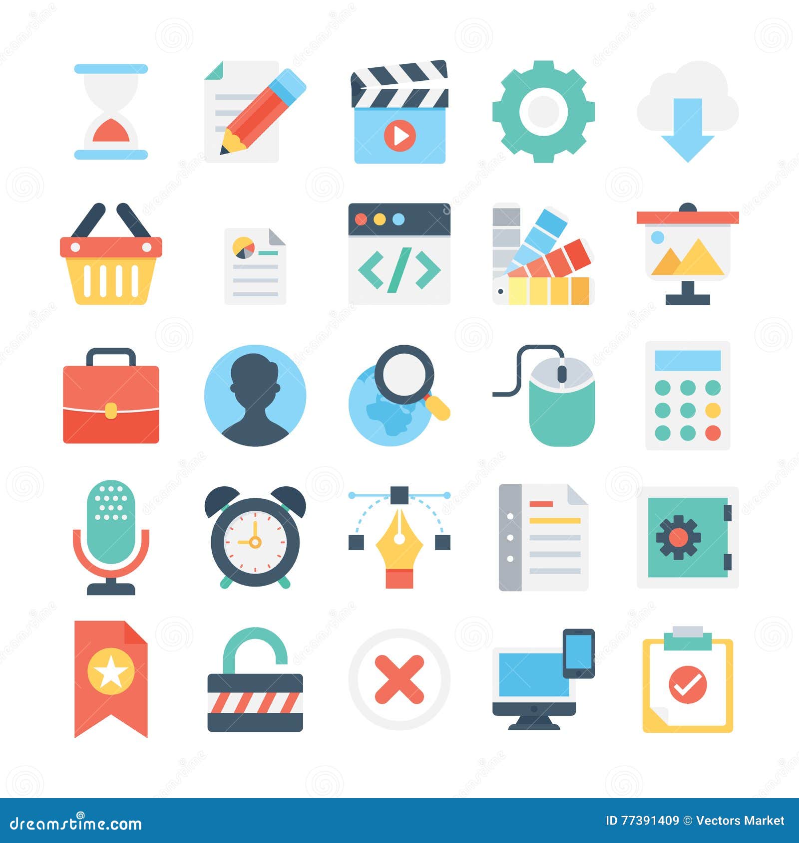 Web Design and Development Vector Icons 4 Stock Illustration ...