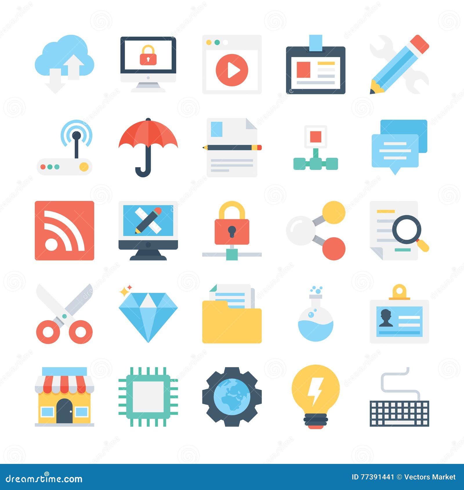 Web Design and Development Vector Icons 6 Stock Illustration ...