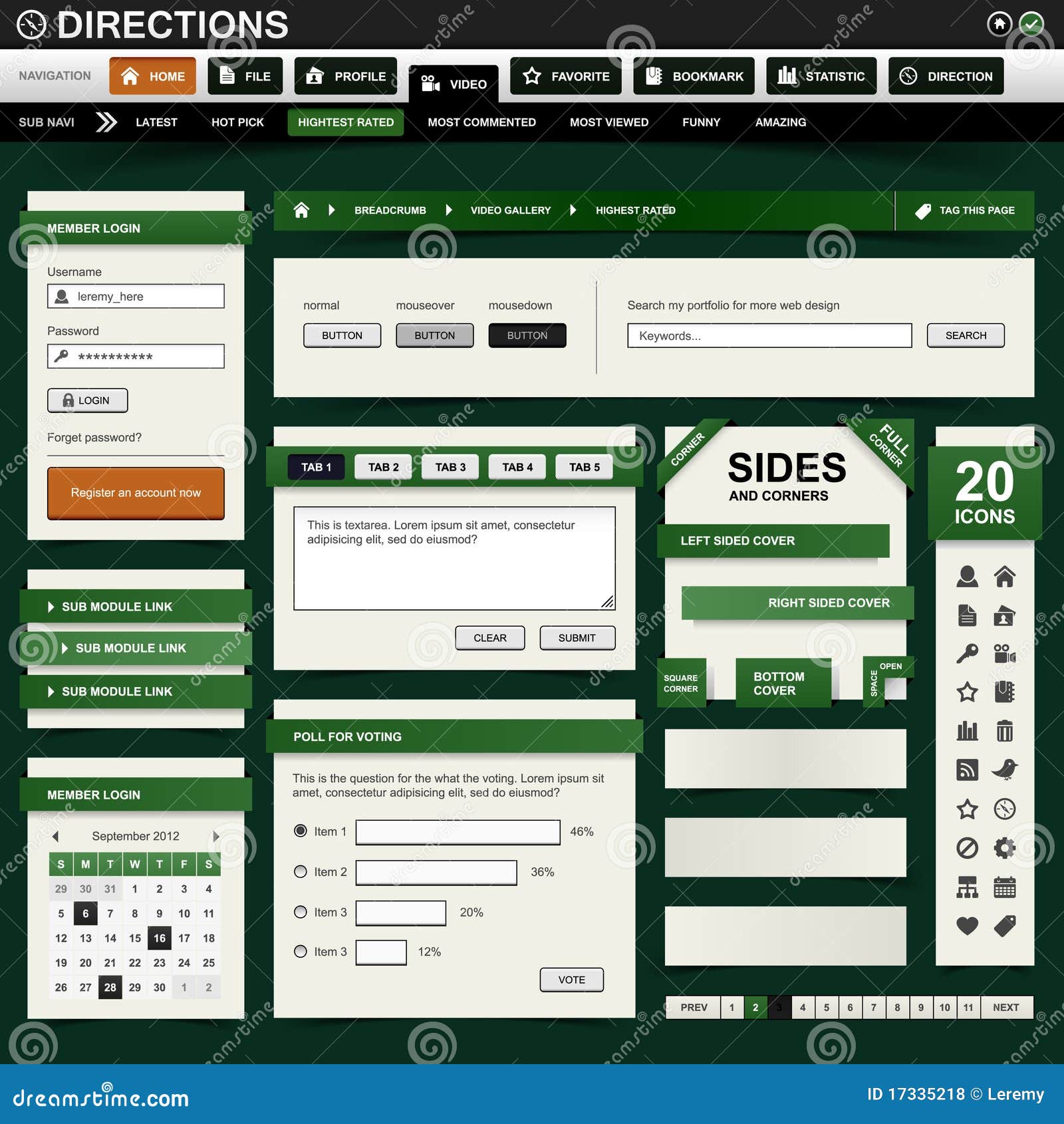 Web Design Element Dark Green Stock Vector - Illustration of shadow ...