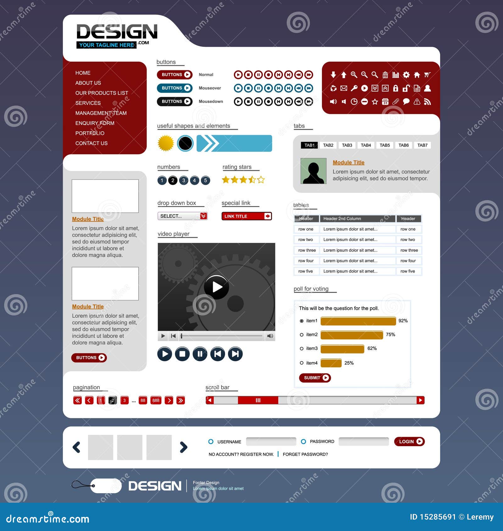 Web Design Elements 6 (Bright Theme) Vector Stock Vector - Illustration ...