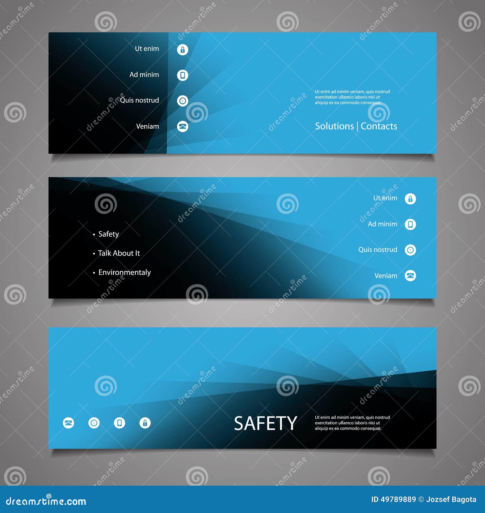 Web Design Elements - Abstract Blue Header Designs Stock Vector ...