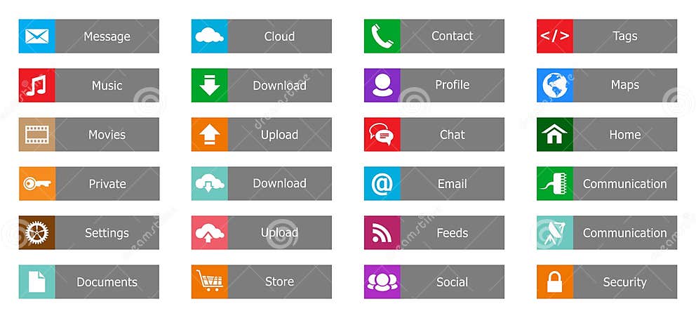 Web Design Elements, Buttons, Icons. Templates for Website Stock Vector ...