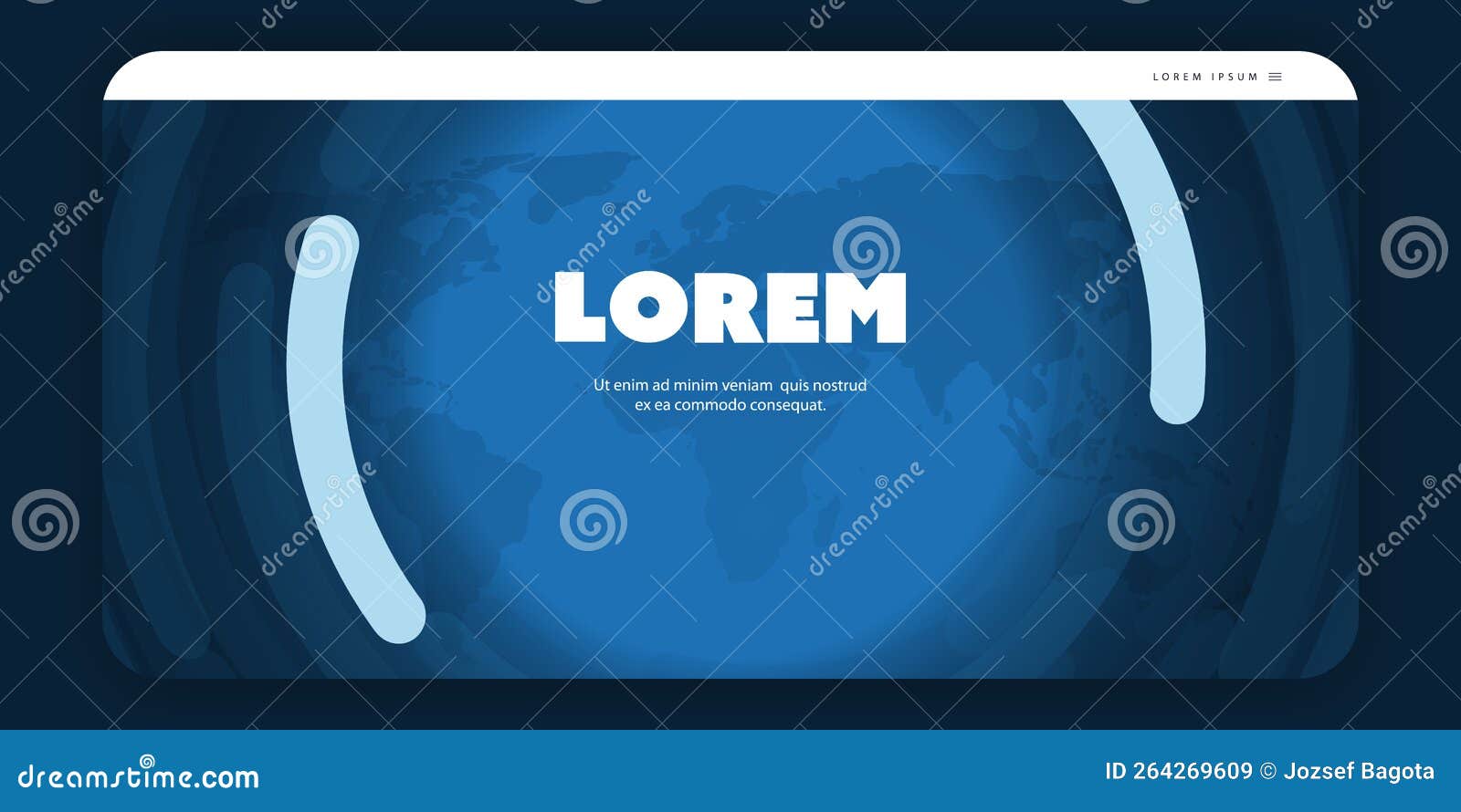 Web Design Elements - Header or Banner Design with World Map - Modern ...