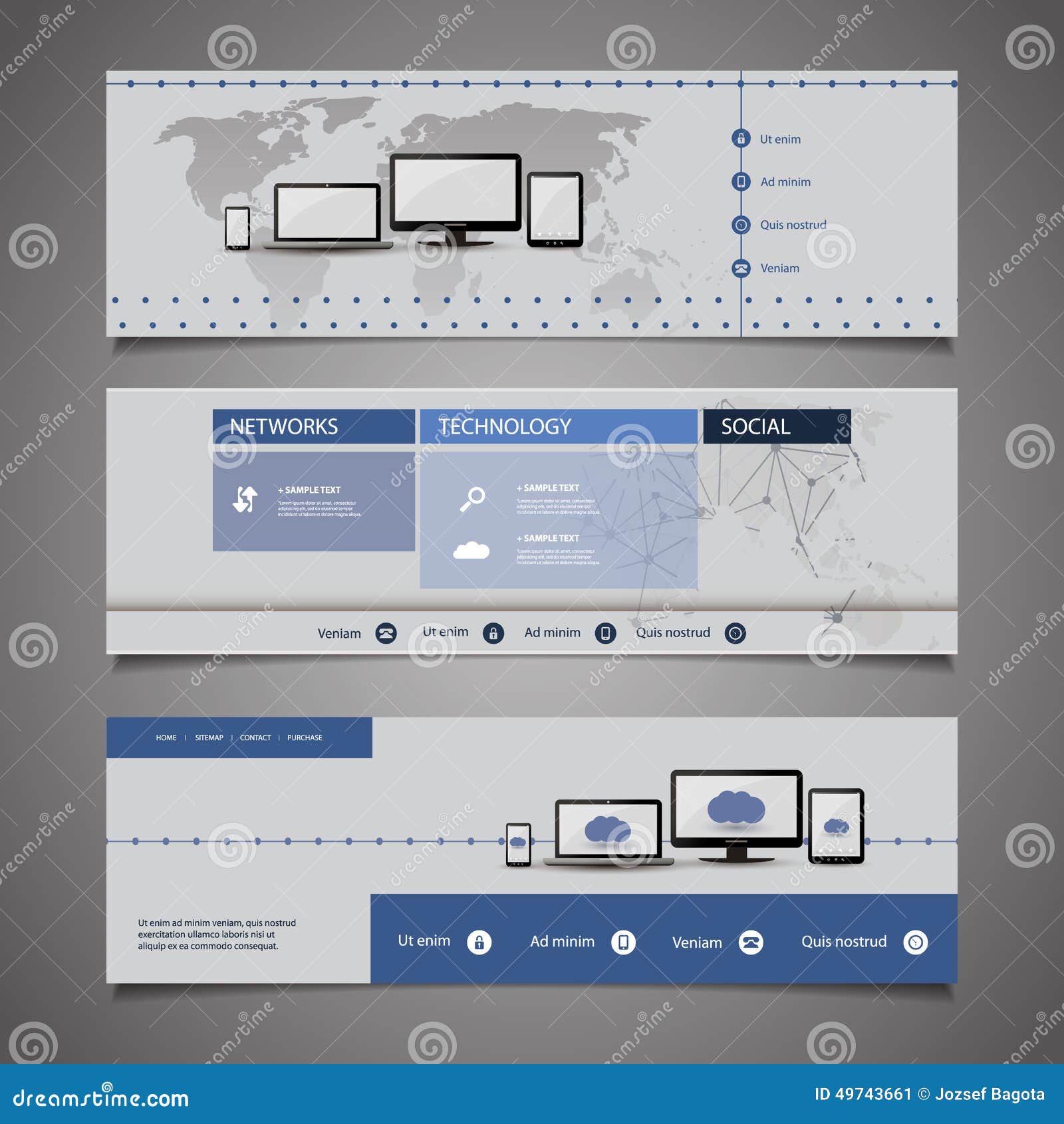 Web Design Elements - Header Designs Stock Vector - Illustration of ...
