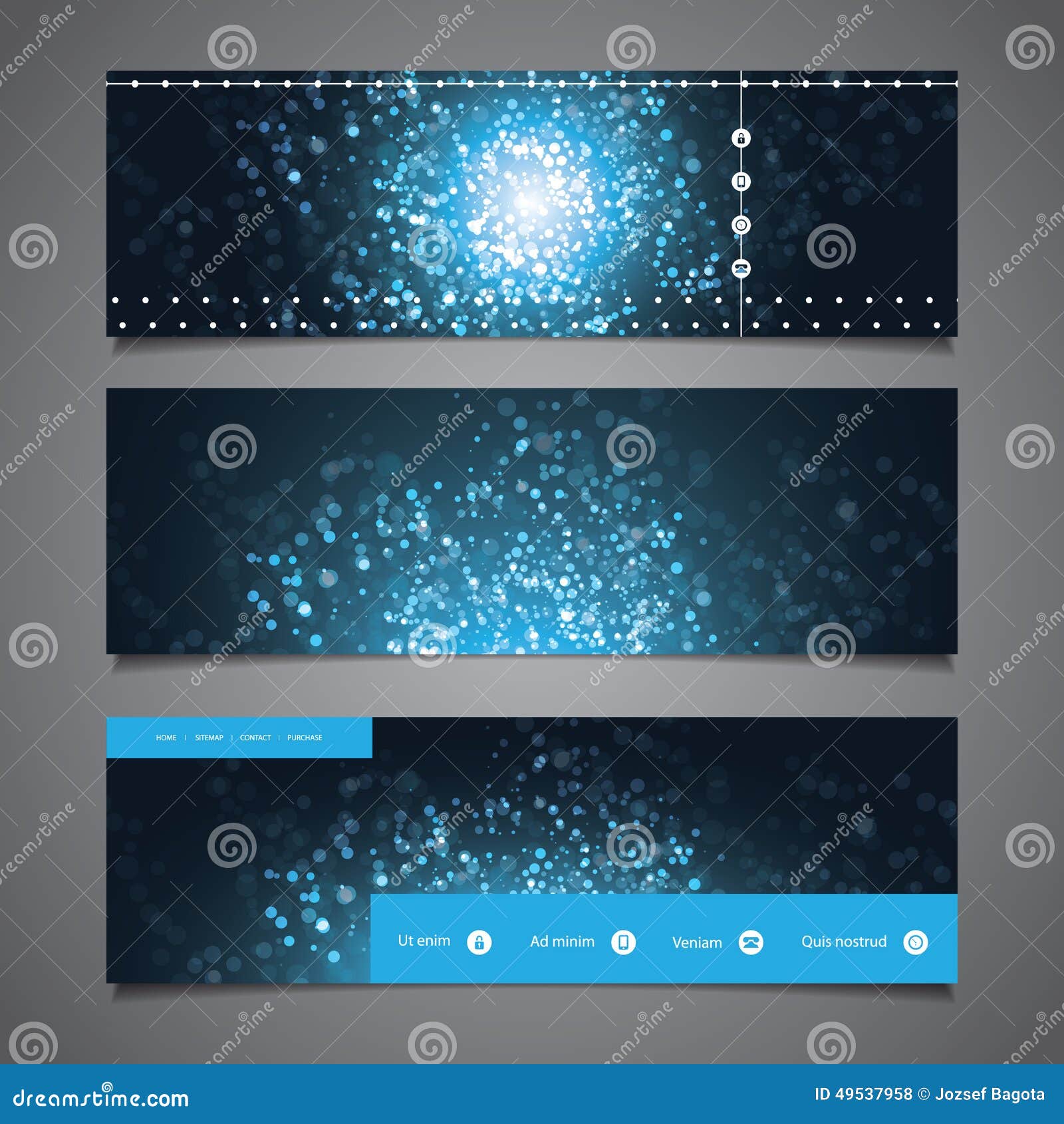 Web Design Elements - Header Designs - Universal Theme Stock Vector ...