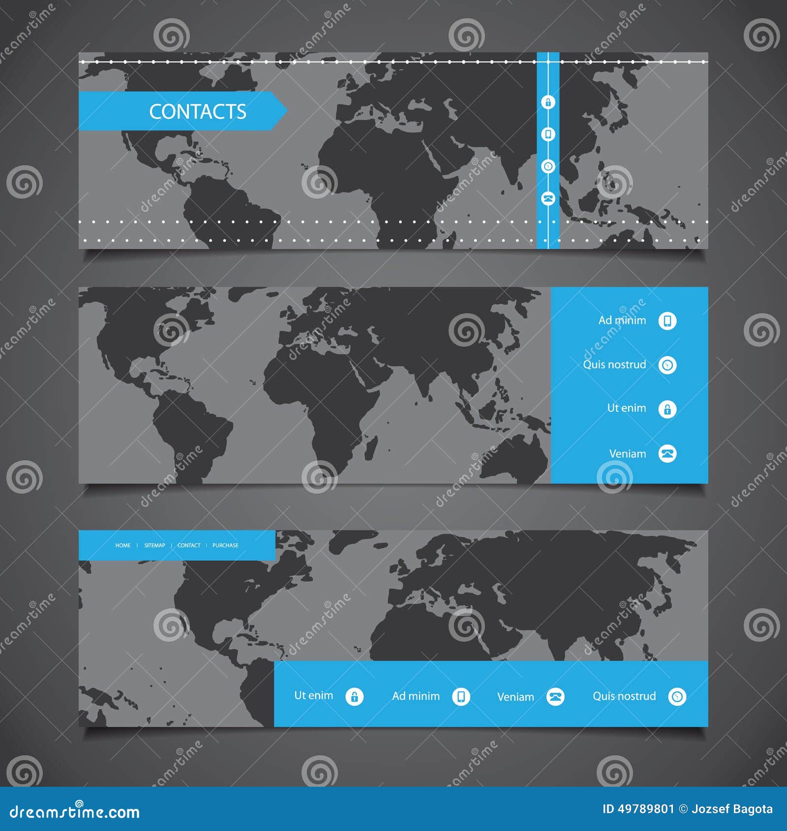 Web Design Elements - Header Designs with World Map Stock Vector ... Web Design Elements - Header Designs with World Map Stock Vector ...
