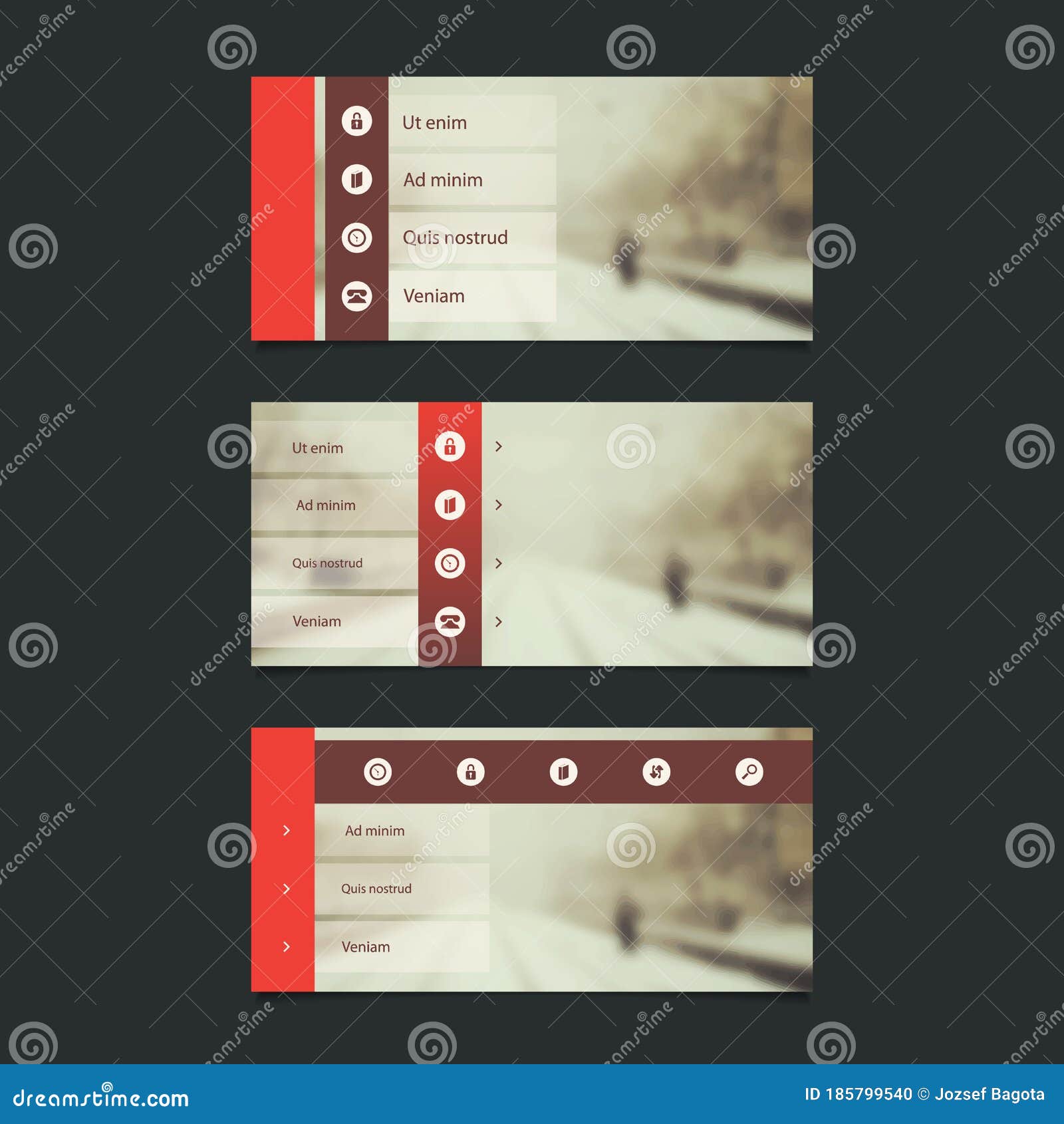 Web Design Elements - Minimal Header Designs with Blurred Background ...