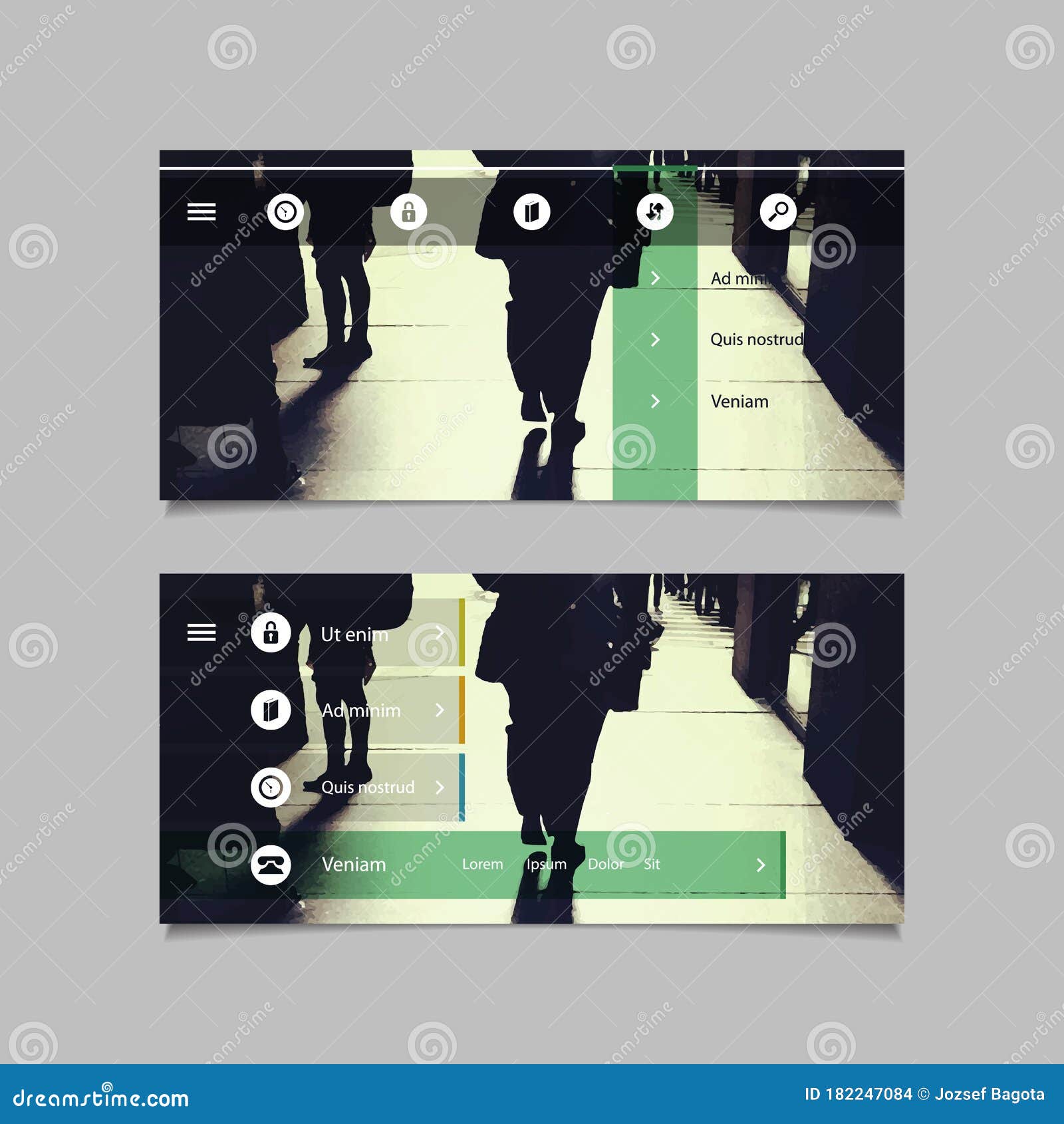 Web Design Elements: Minimal Header Design with Vector Background and ...