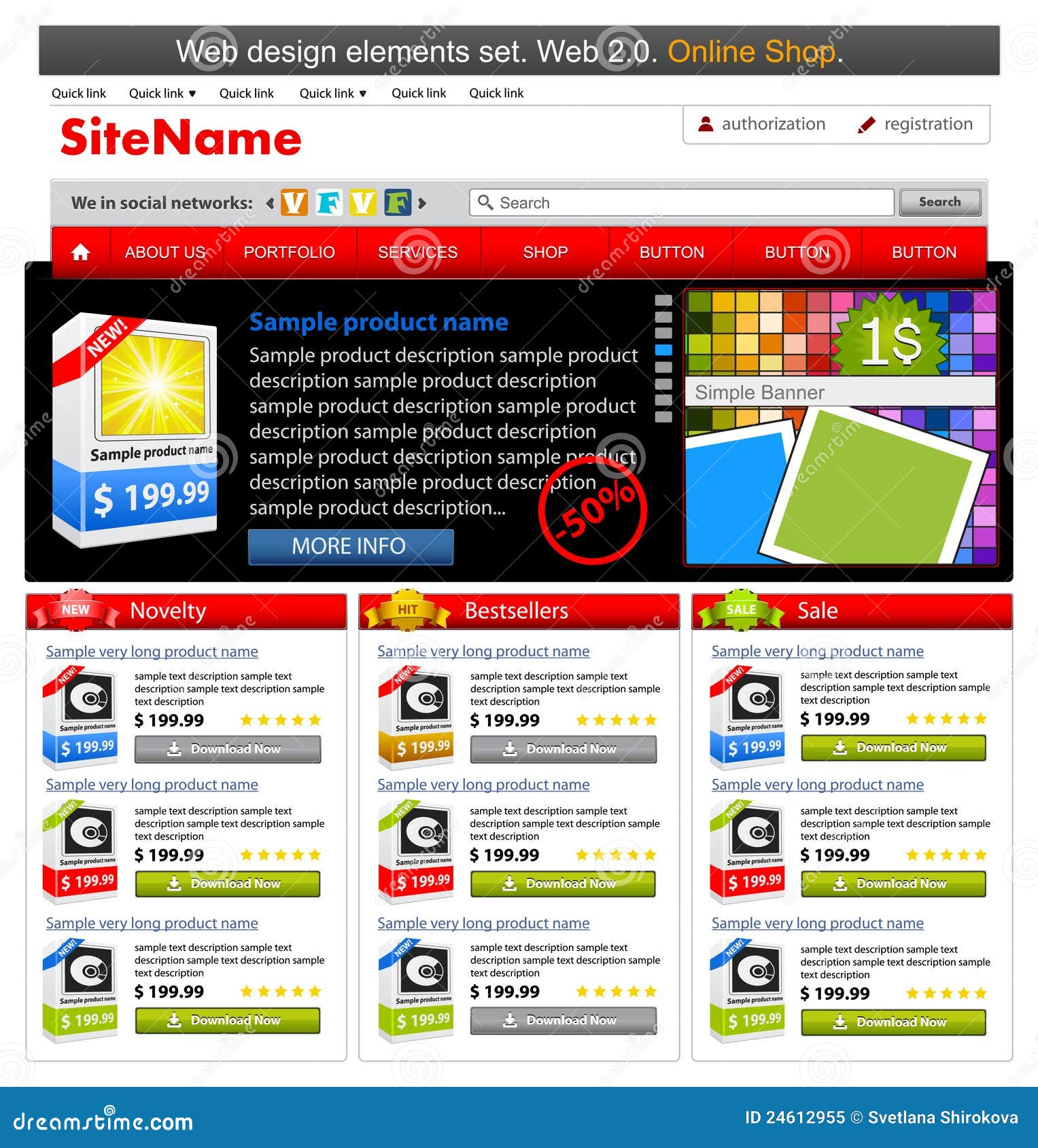 Web design elements set stock vector. Illustration of design - 24612955