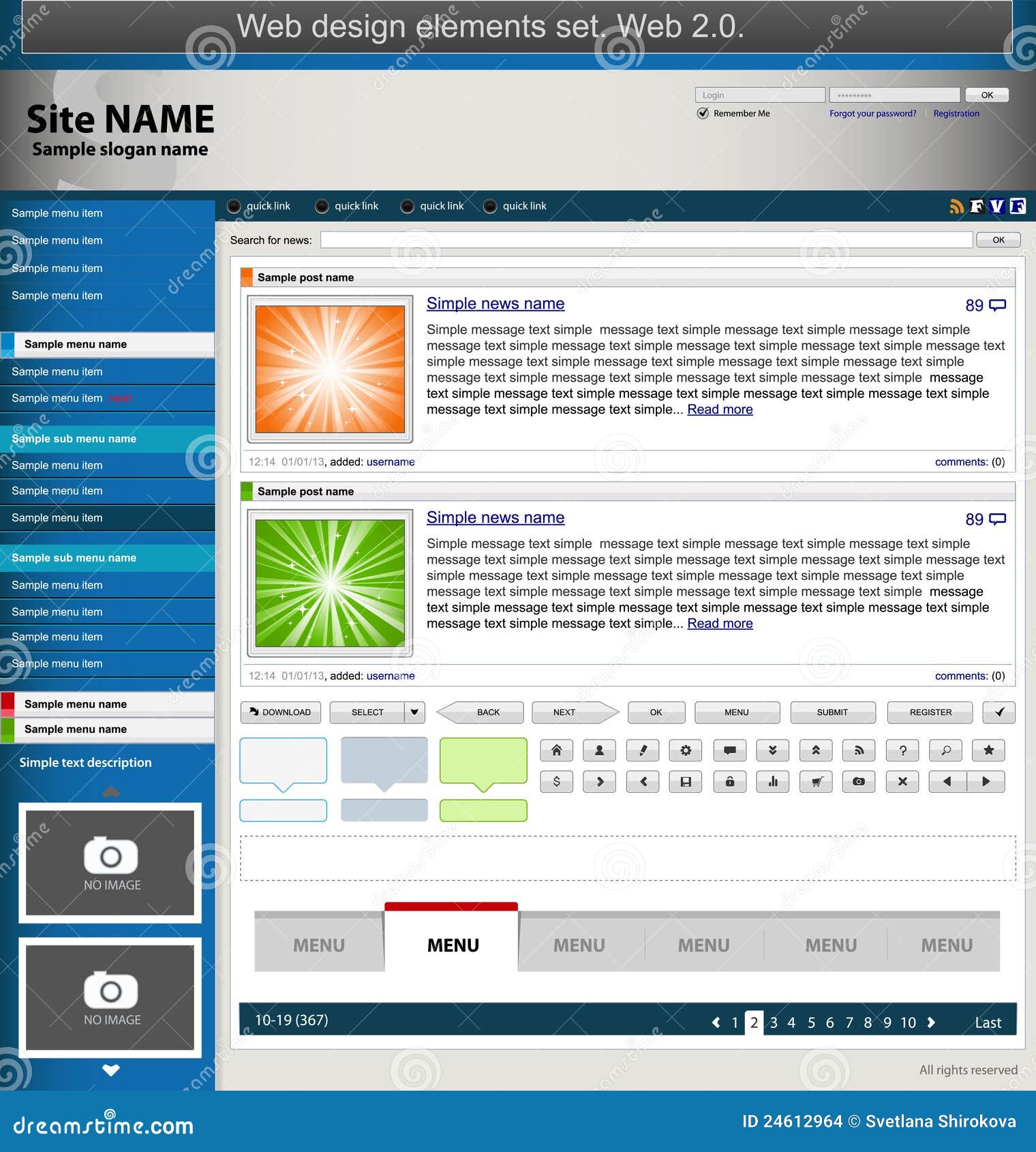 Web design elements set stock vector. Illustration of internet - 24612964