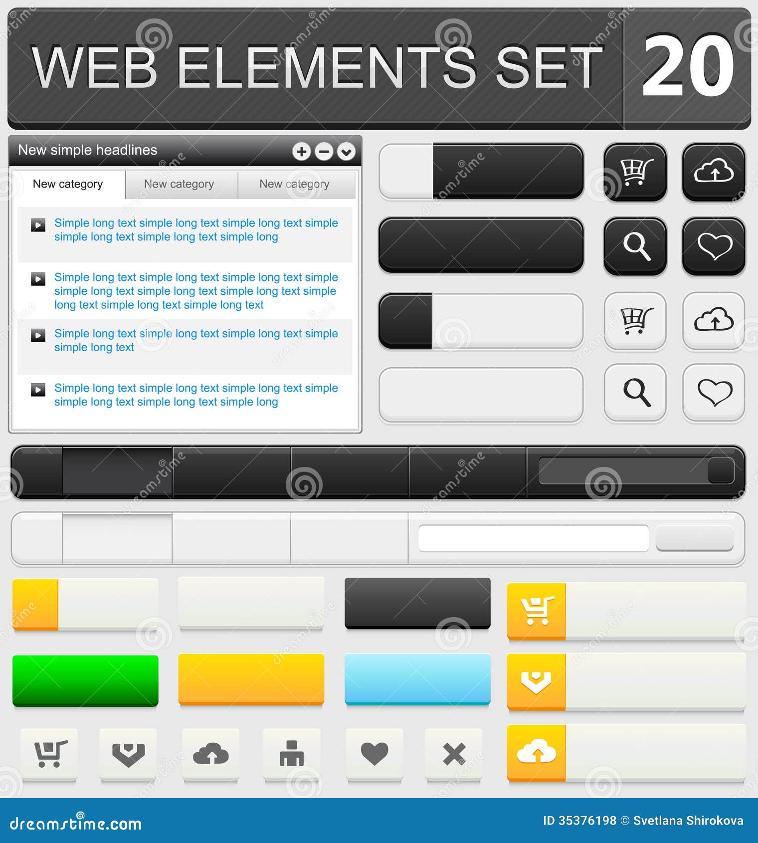 Web design elements set stock vector. Illustration of sign - 35376198