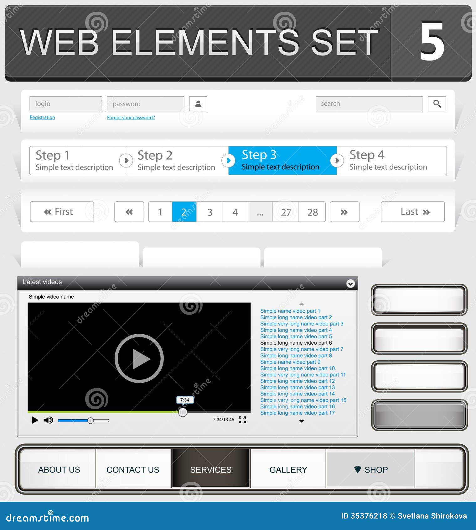 Web design elements set stock vector. Illustration of design - 35376218