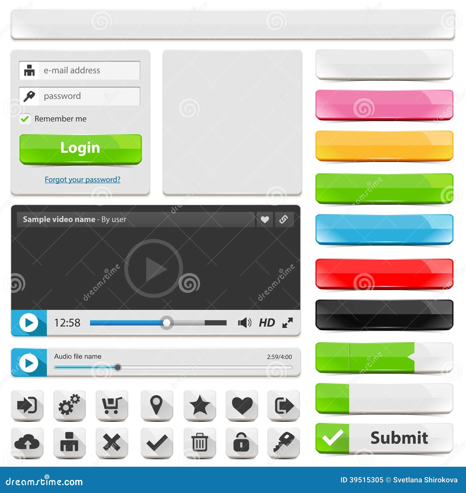 Web design elements set. stock vector. Illustration of frame - 39515305