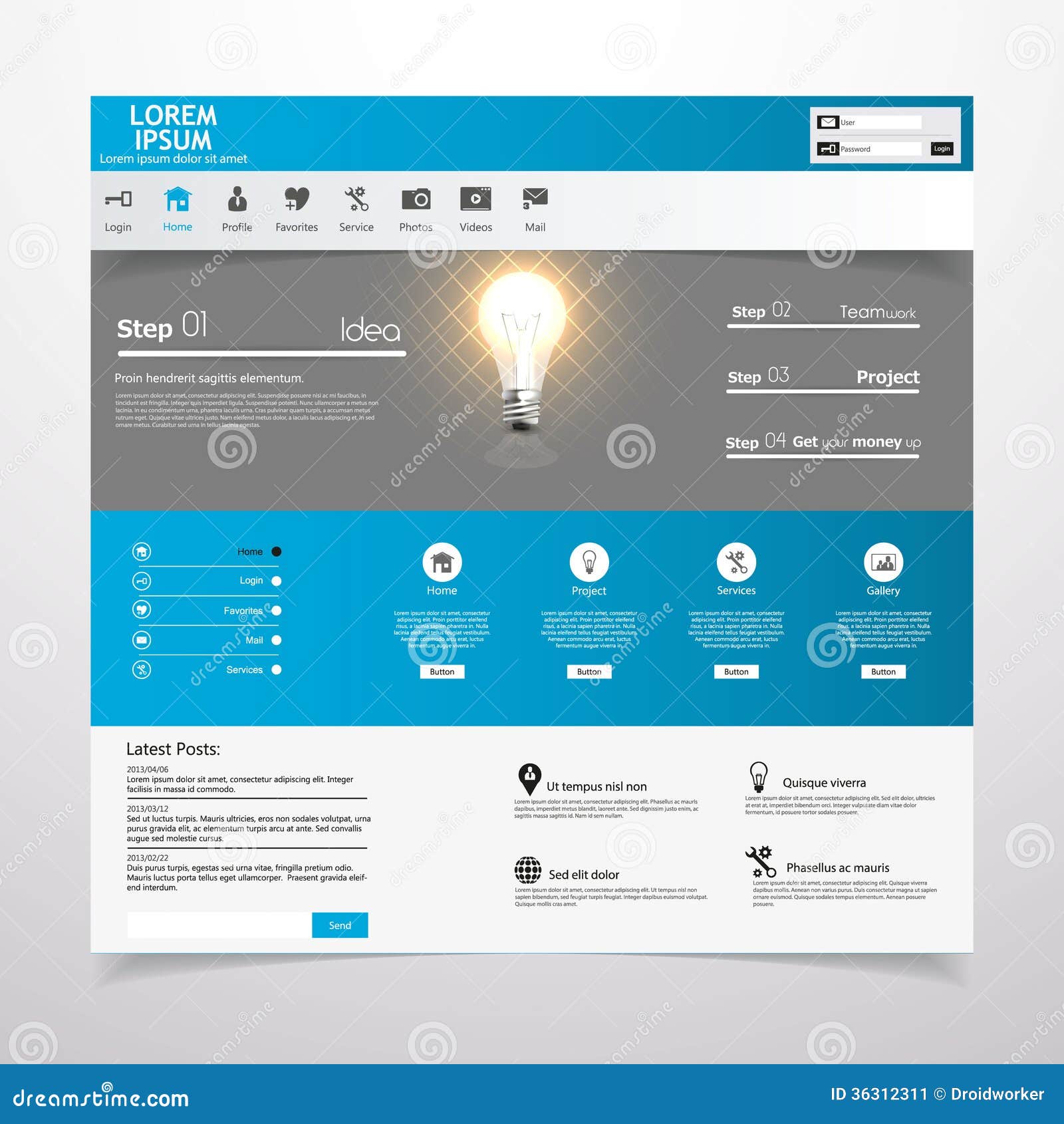 Web Design Elements. Templates for Website. Stock Vector - Illustration ...