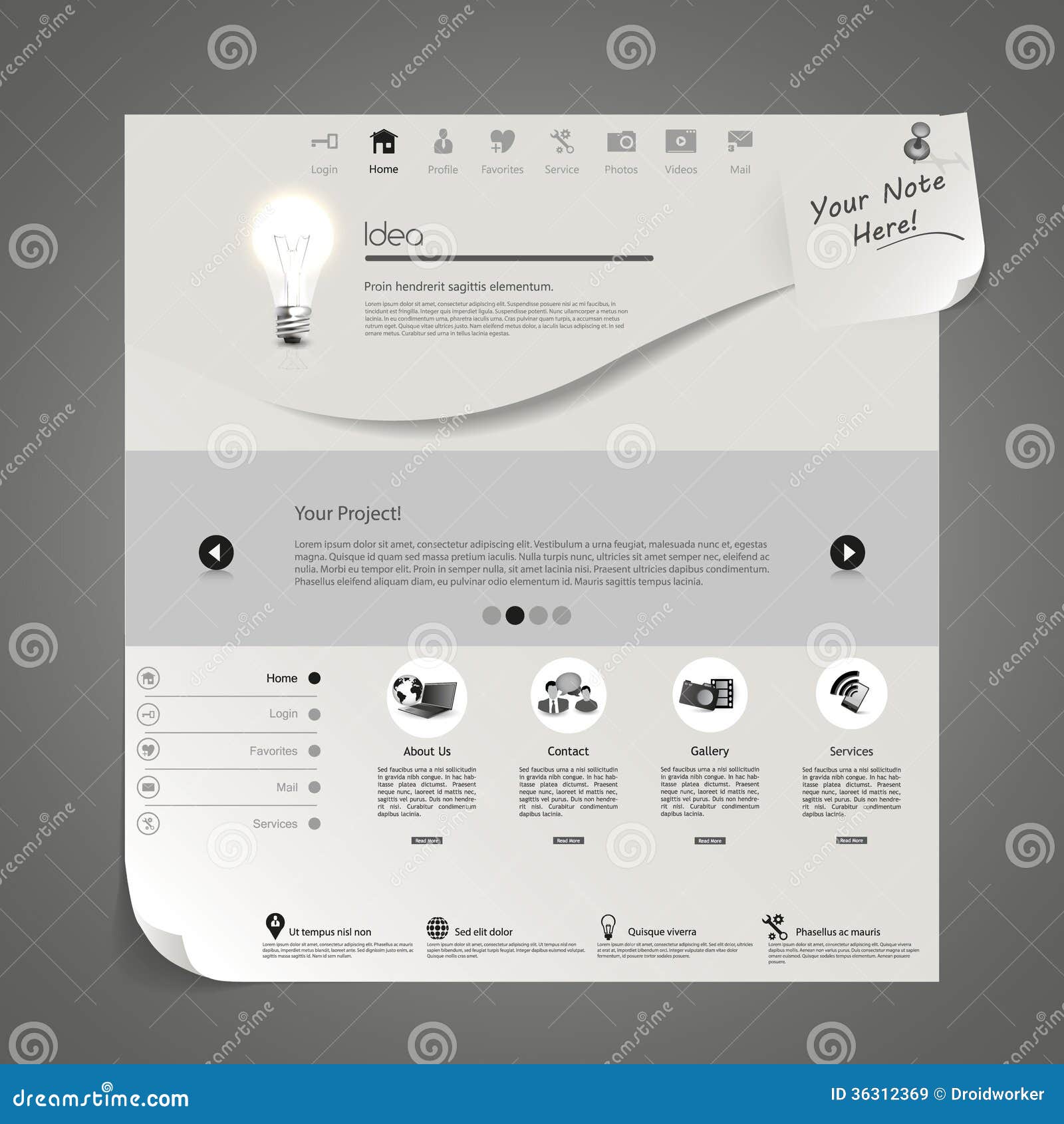 Web Design Elements. Templates for Website. Stock Vector - Illustration ...