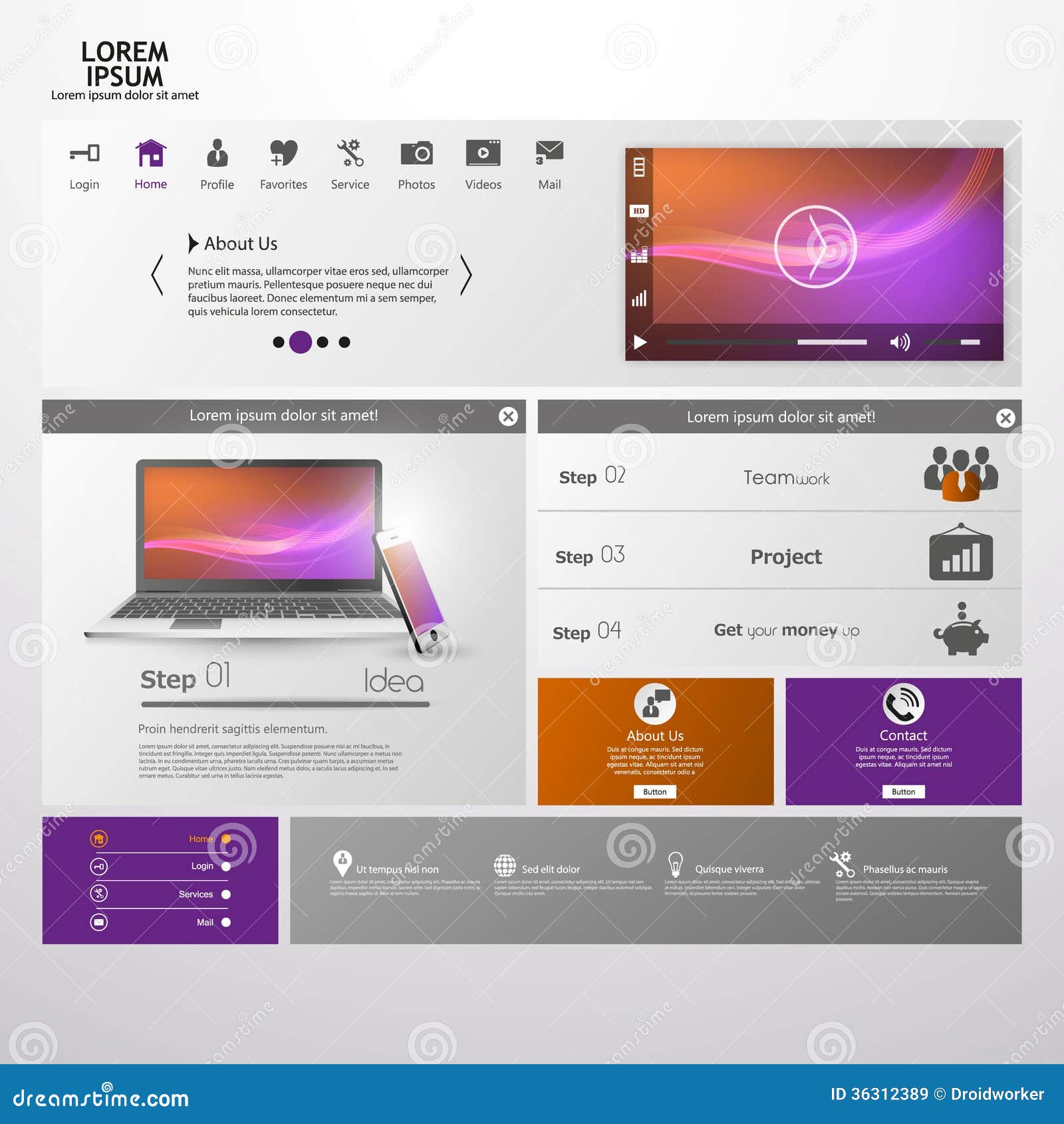 Web Design Elements. Templates for Website. Stock Vector - Illustration ...