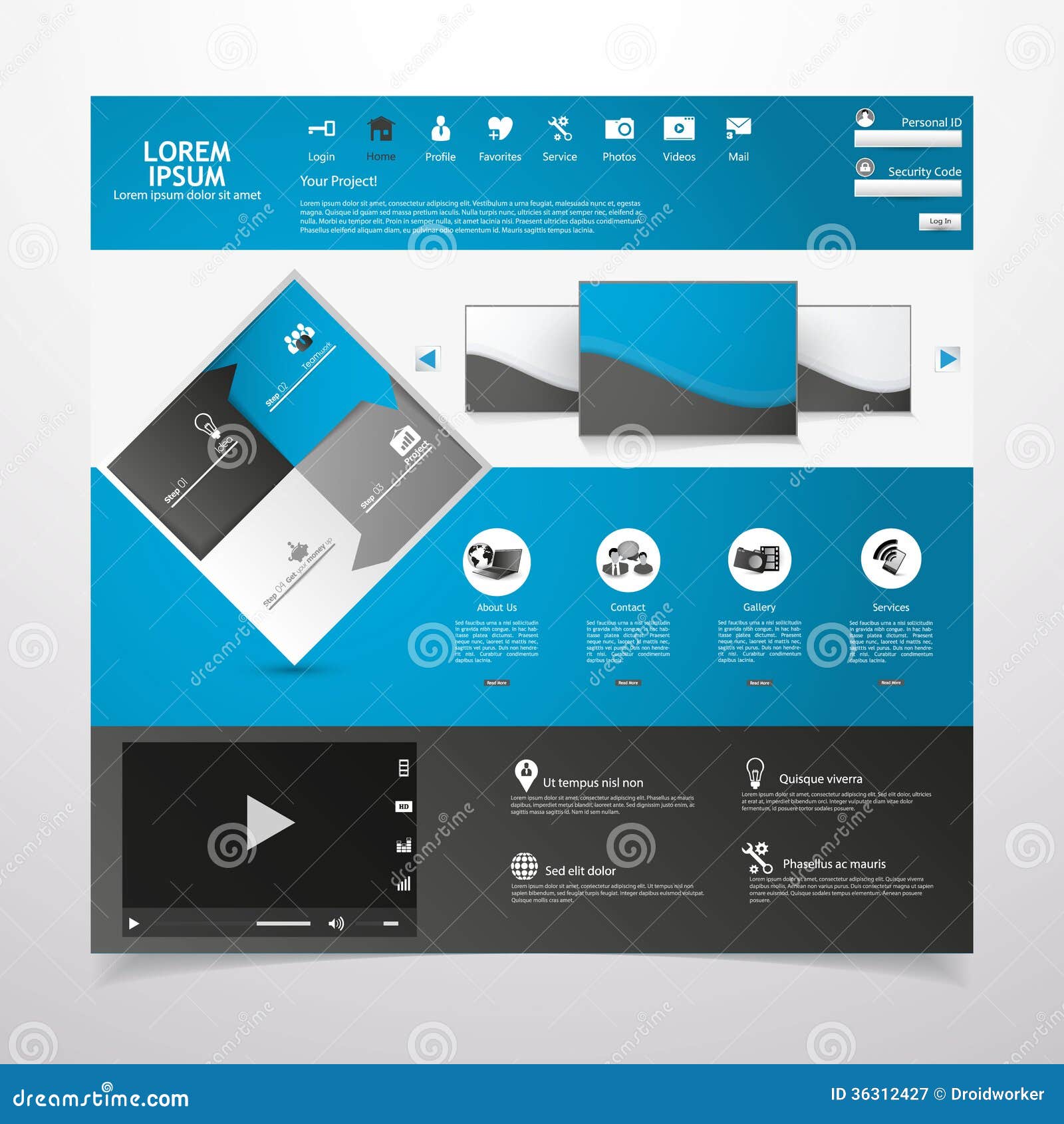 Web Design Elements. Templates for Website. Stock Vector - Illustration ...