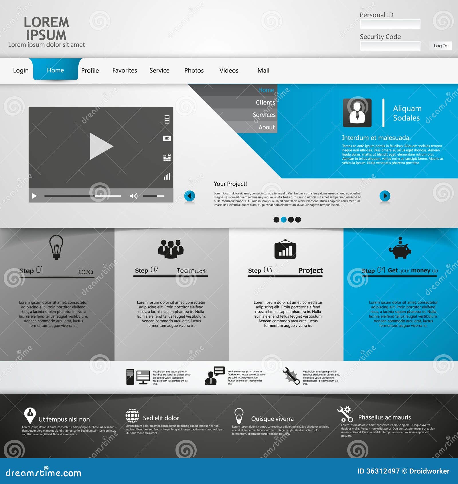 Web Design Elements. Templates for Website. Stock Vector - Illustration ...