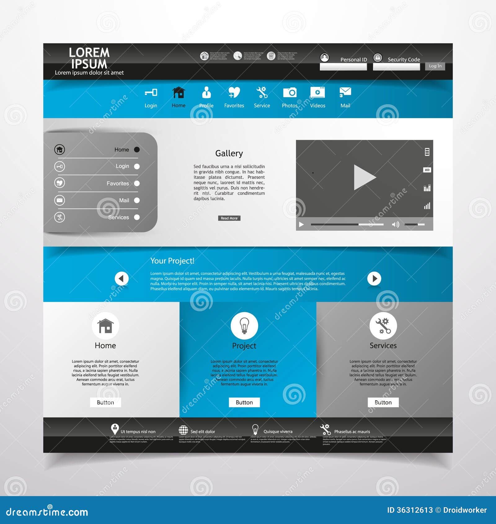 Web Design Elements. Templates for Website. Stock Vector - Illustration ...