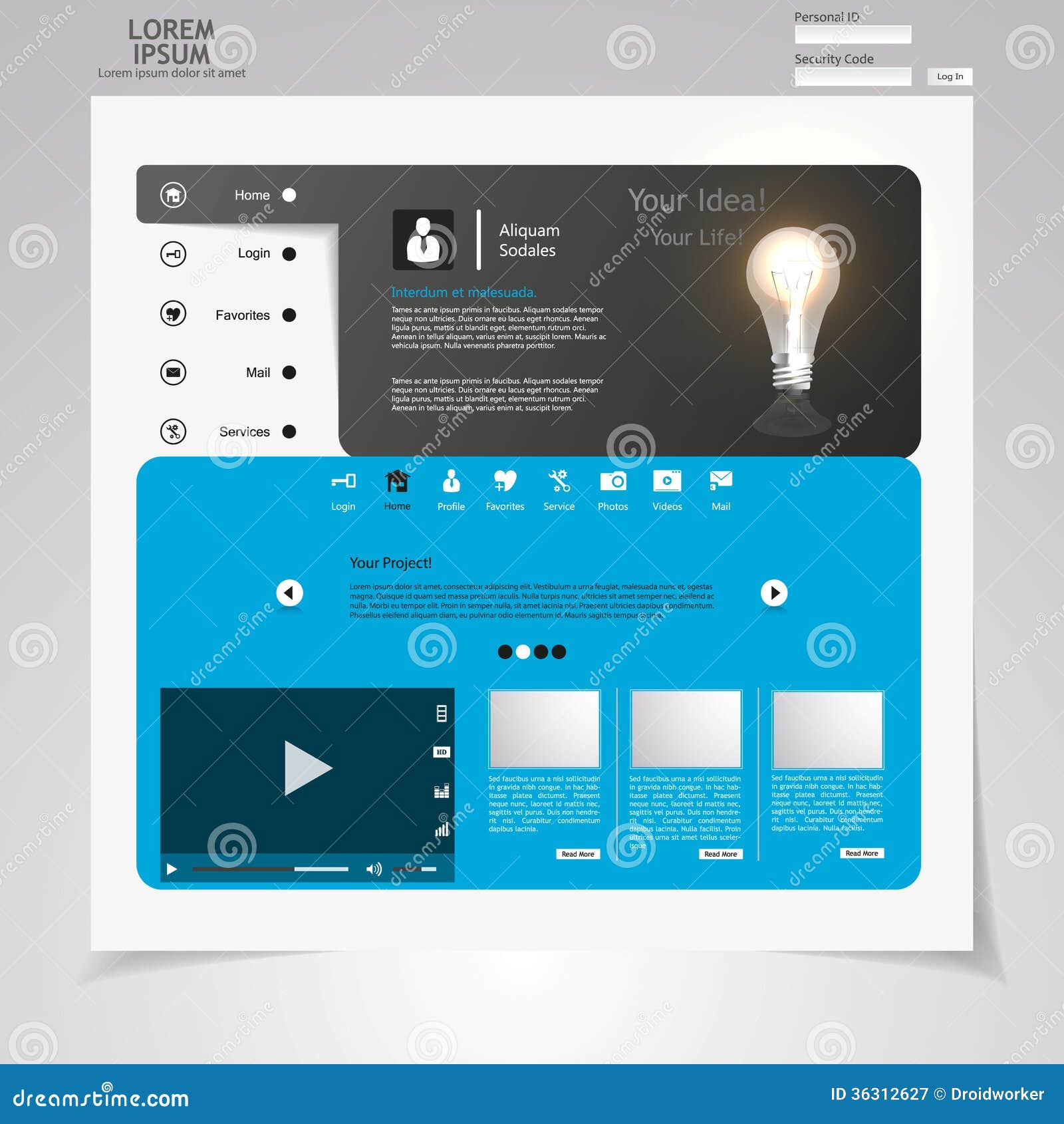 Web Design Elements. Templates for Website. Stock Vector - Illustration ...