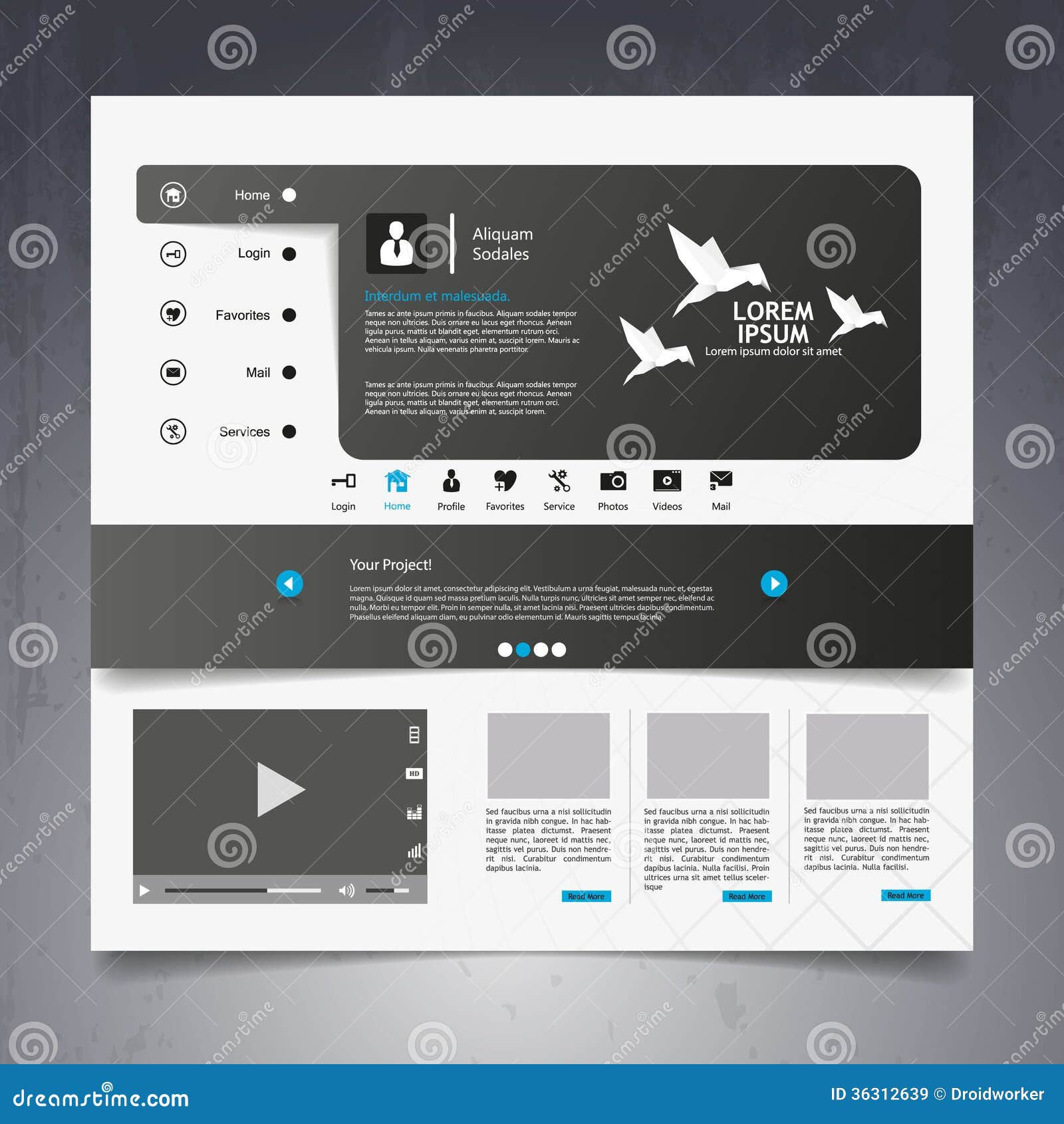 Web Design Elements. Templates for Website. Stock Vector - Illustration ...