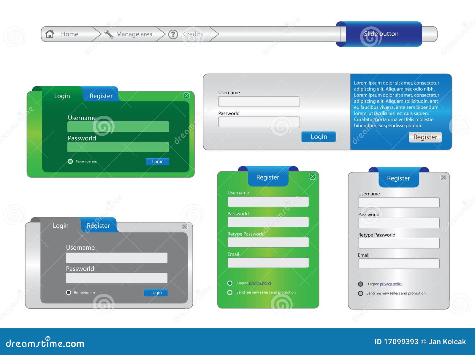 Web Design Frame elements stock illustration. Illustration of glossy ...