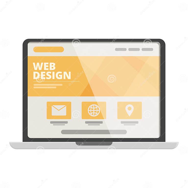 Web Design Html Icon Cartoon . Code Seo Pc Stock Illustration ...