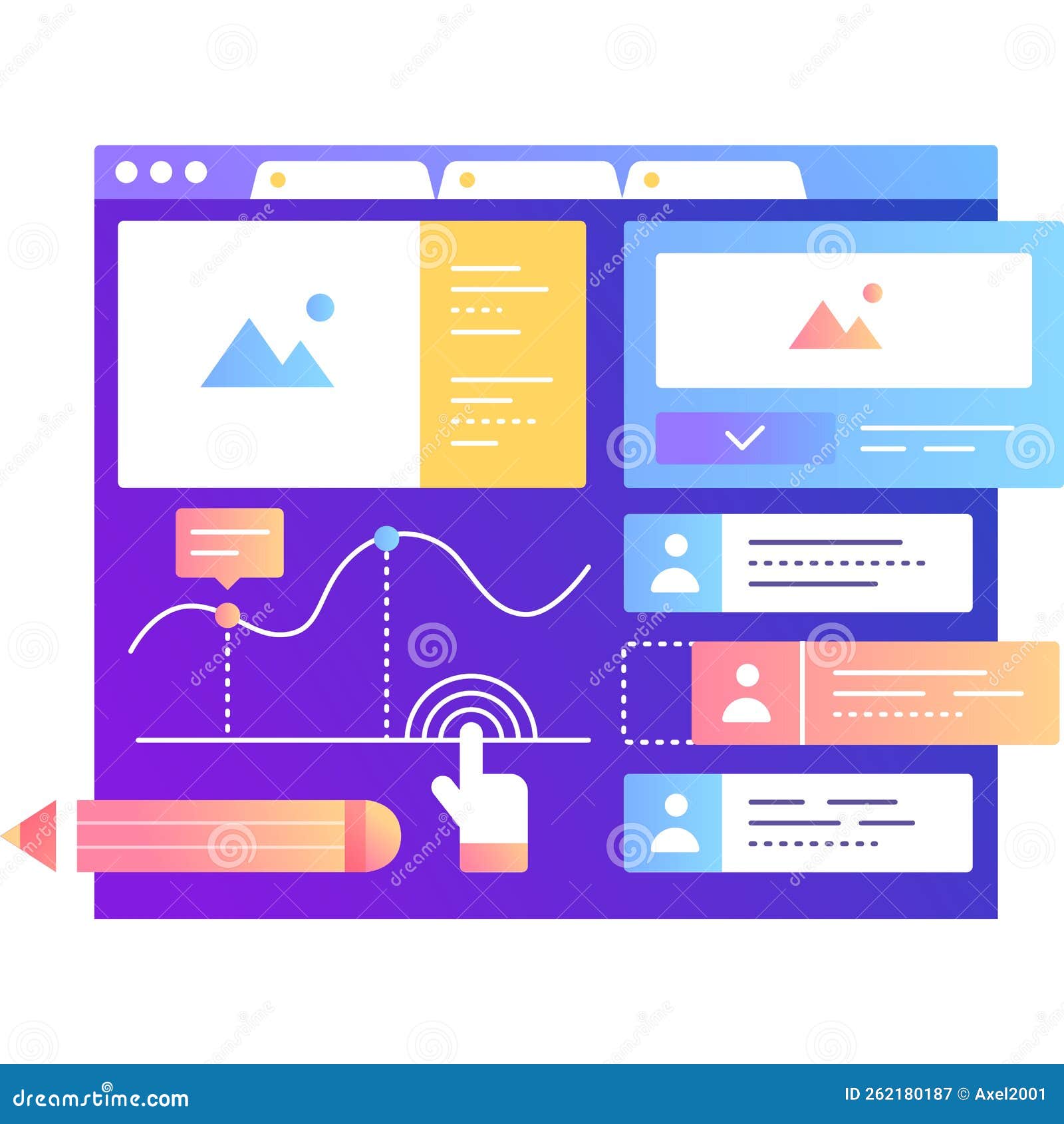 Web Design Icon Website Template Flat Vector Stock Illustration ...