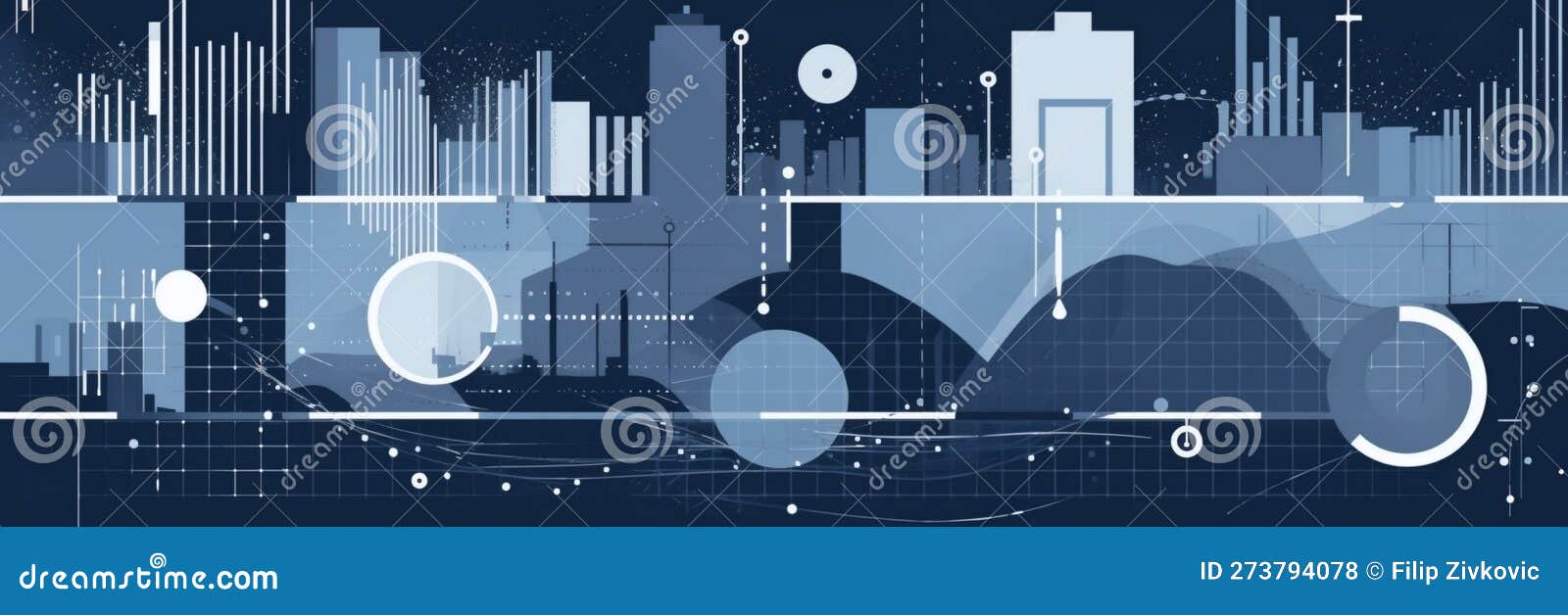 Web Design Illustration - Data Analysis , Dark Blue Palette ...