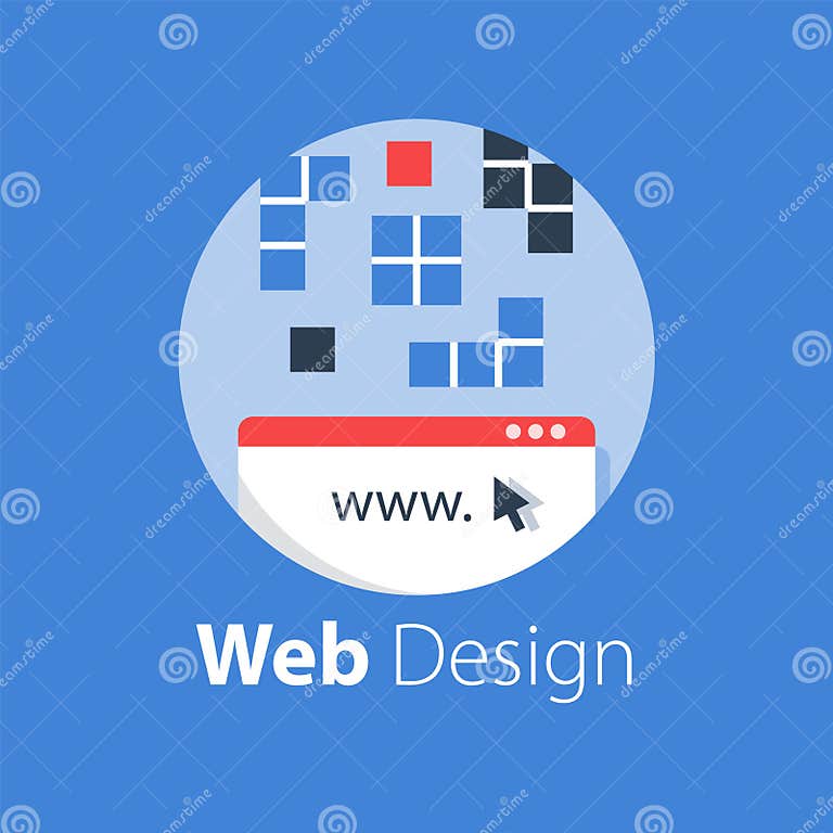 Web Design, Internet Technology, Software Development, Hosting Services Stock Vector ...