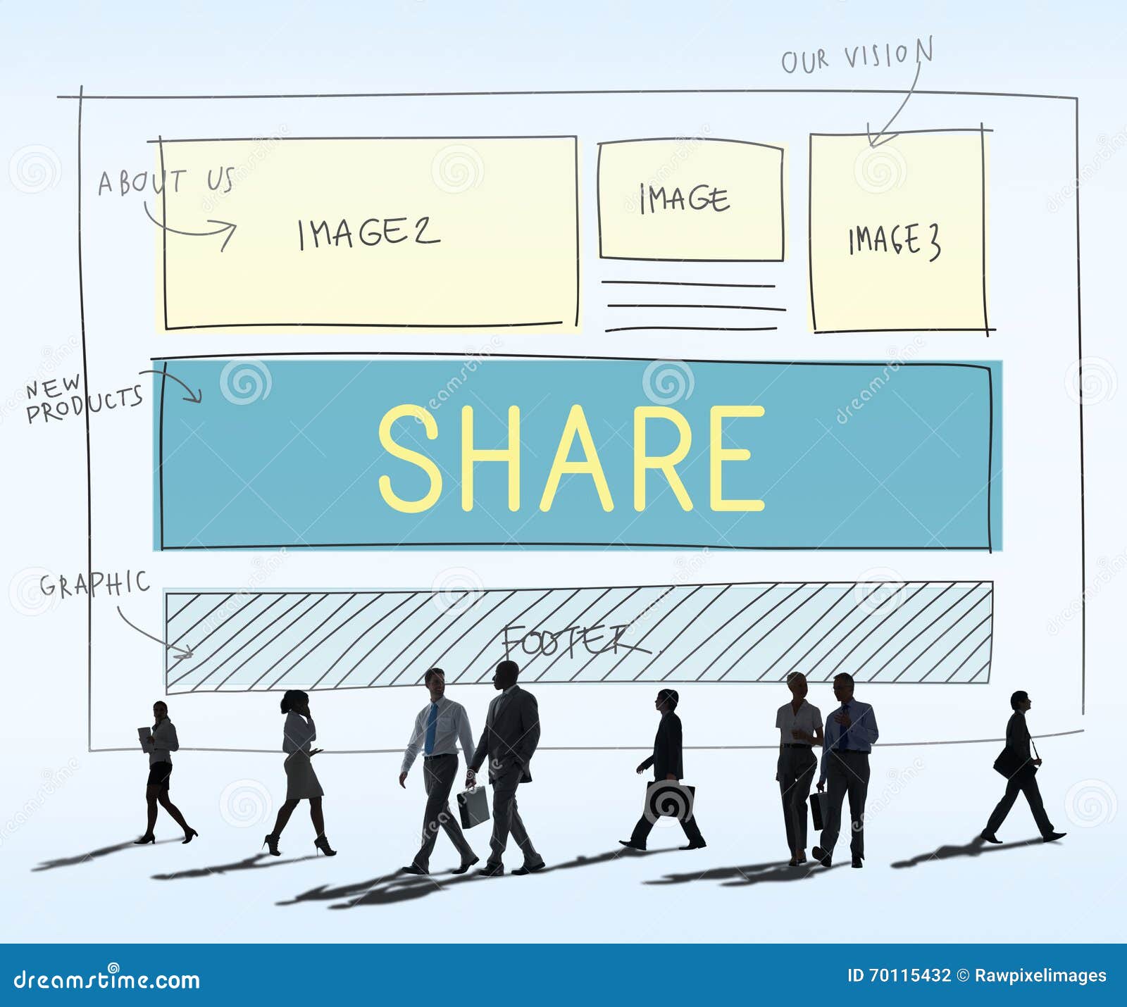 Web Design Layout Share Sharing Concept Stock Photo - Image of ...