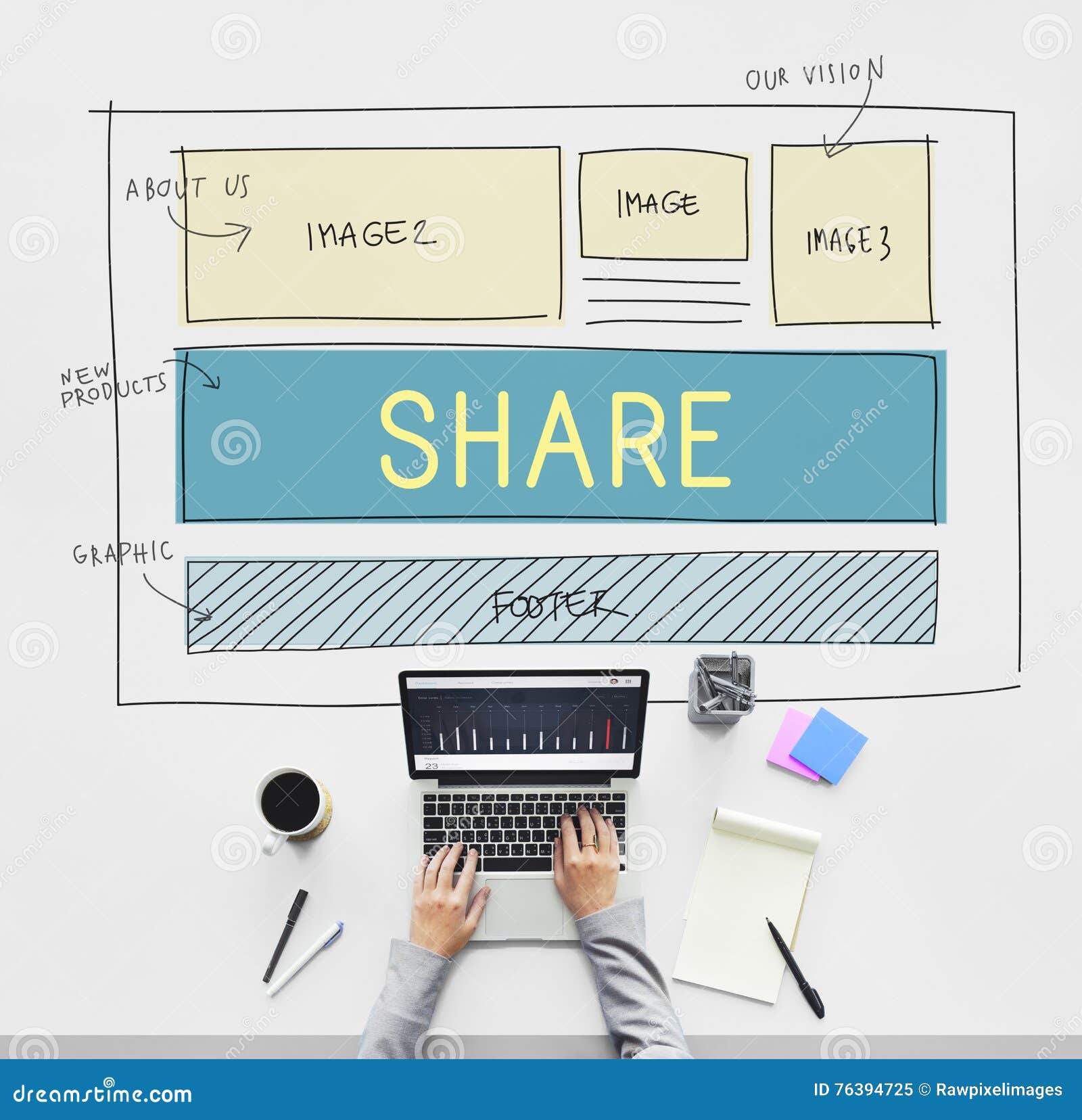 Web Design Layout Share Sharing Concept Stock Image - Image of feedback ...