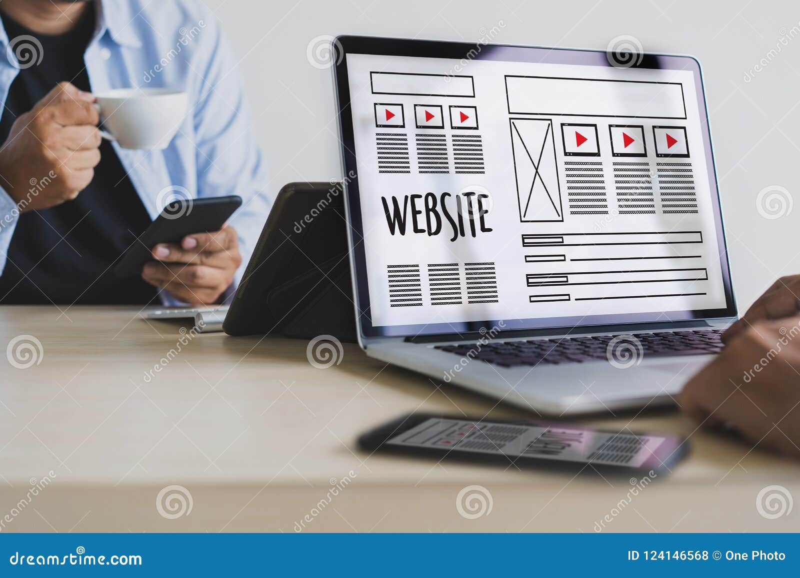 Web Design Layout Sketch Drawing Software Media WWW and Graphic Stock ...