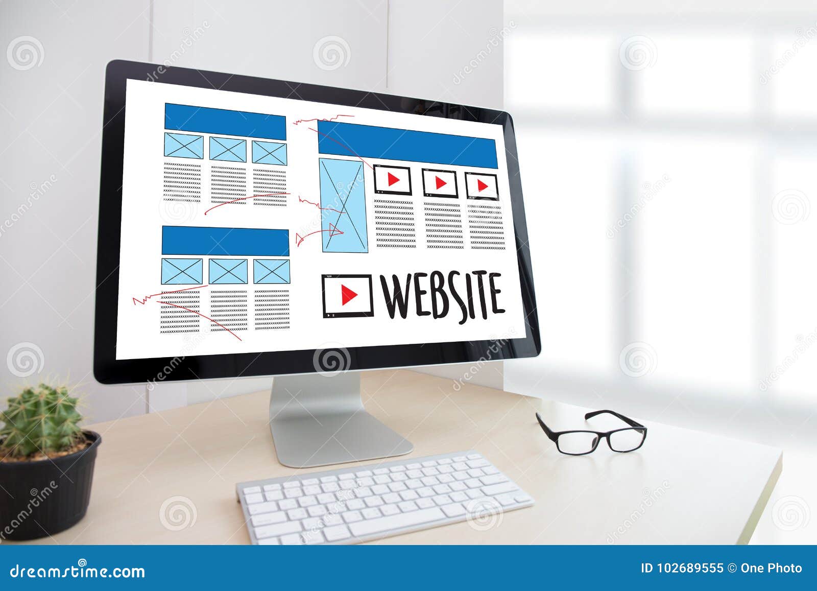 Web Design Layout Sketch Drawing Software Media WWW and Graphic Stock ...