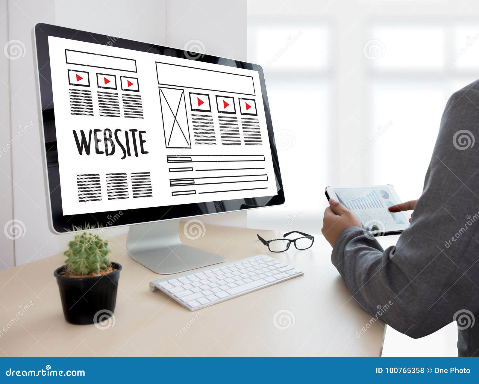 Web Design Layout Sketch Drawing Software Media WWW and Graphic Stock ...