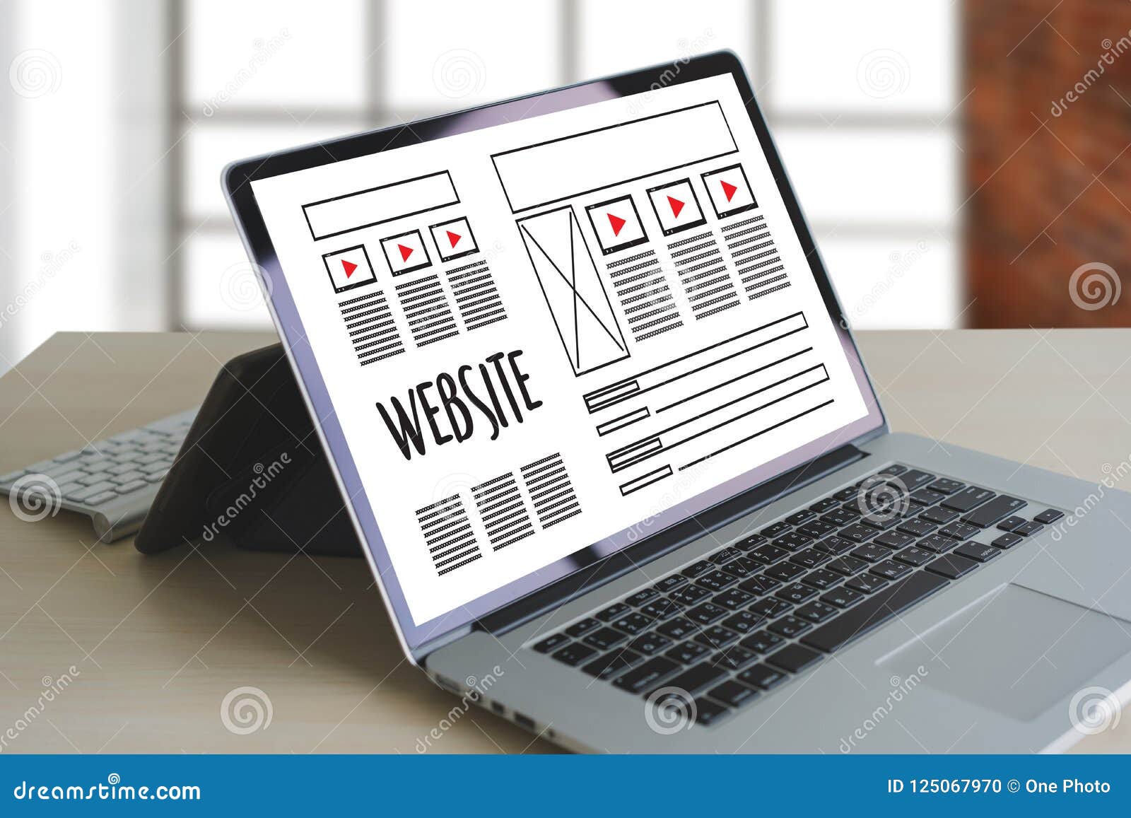 Web Design Layout Sketch Drawing Software Media WWW and Graphic Stock ...