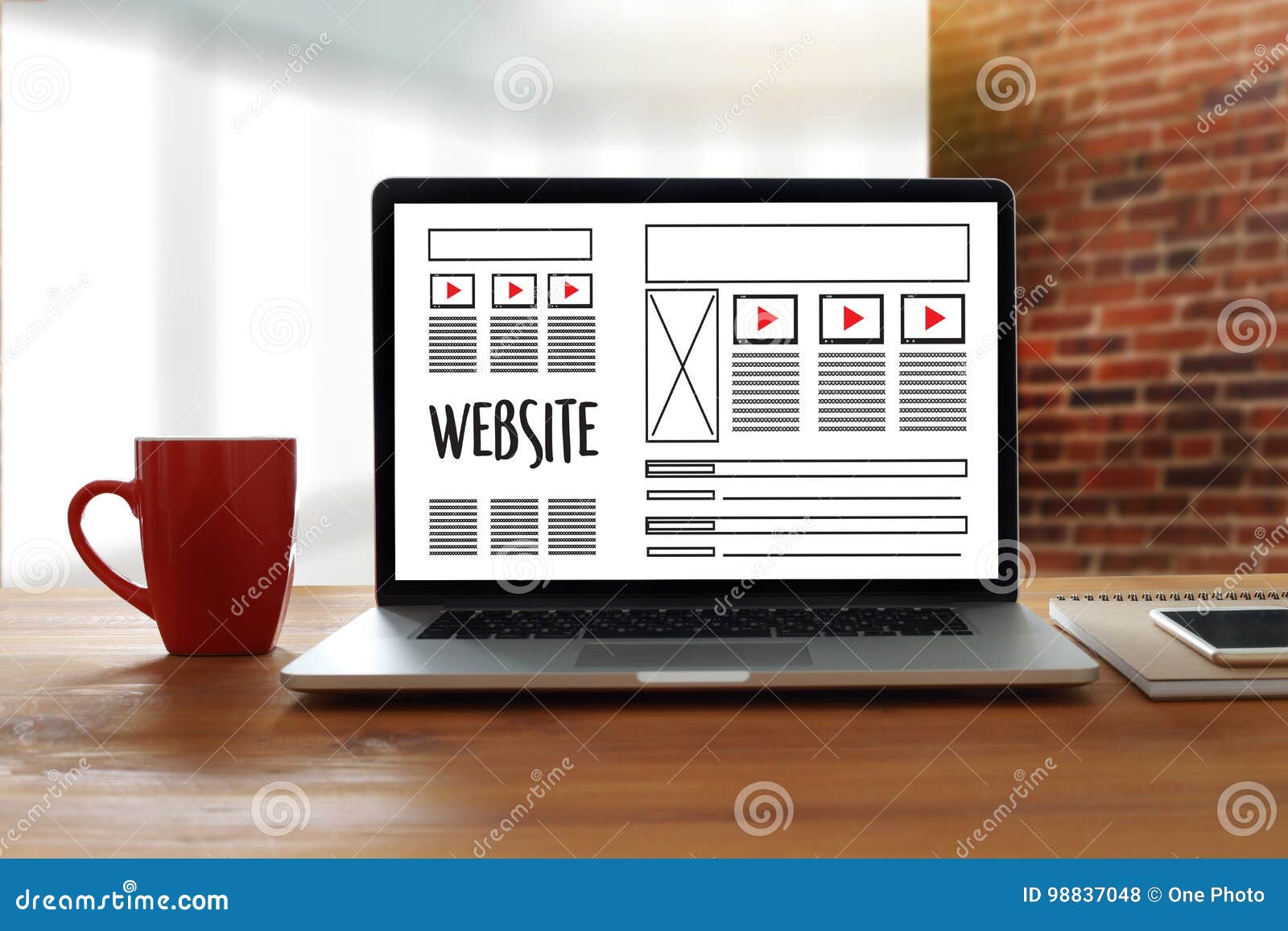 Web Design Layout Sketch Drawing Software Media WWW and Graphic Stock ...